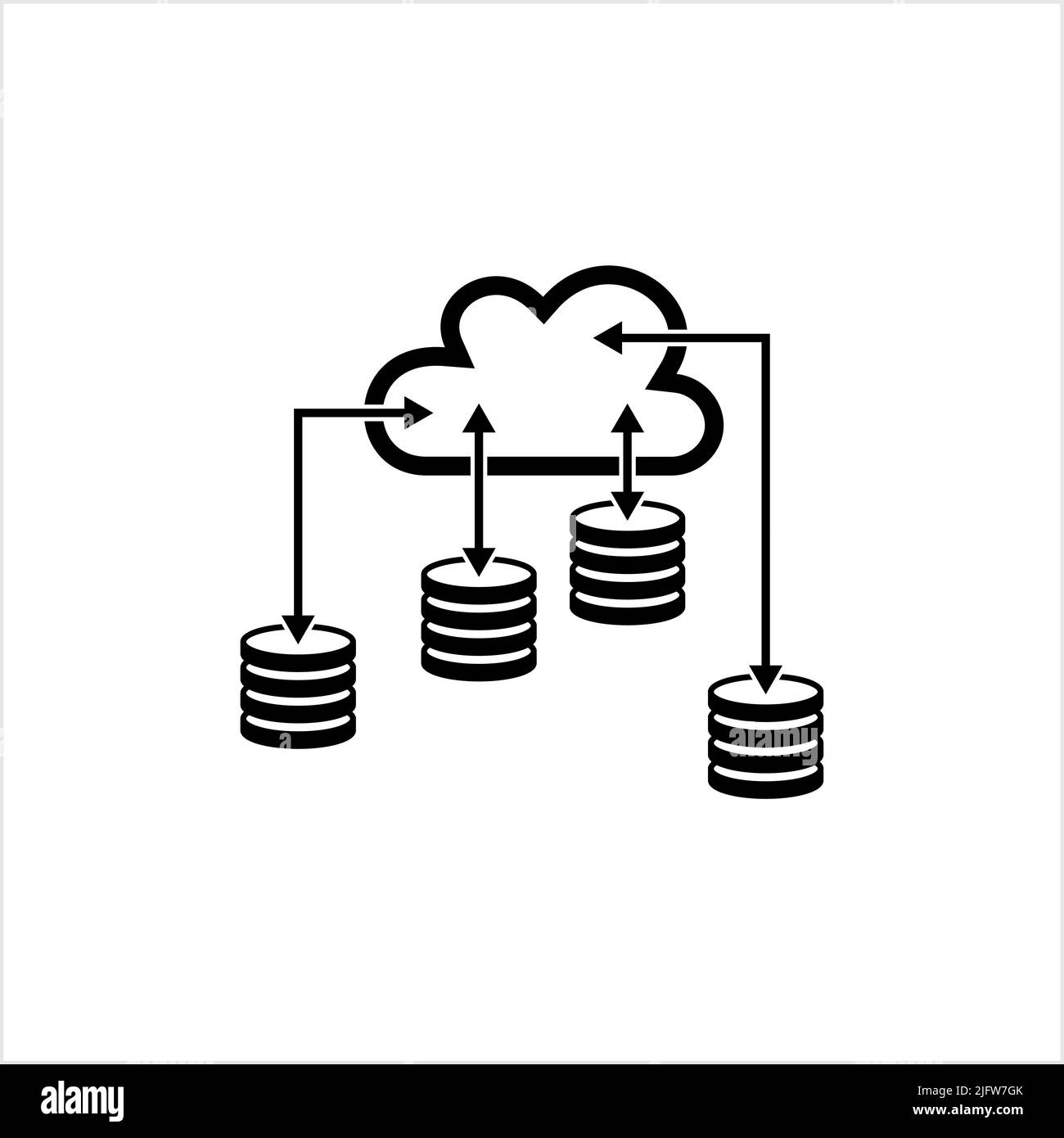 Cloud Database Icon, Data Base Icon Vector Art Illustration Stock ...