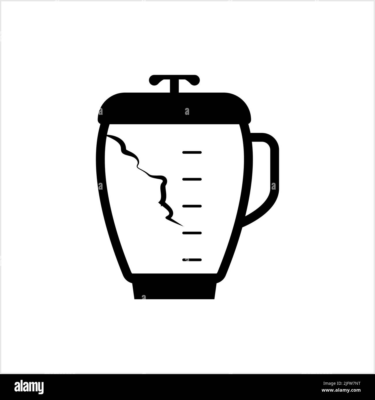 Cracked Broken Blender Mixer Jar Icon, Kitchen Home Electric Appliance ...