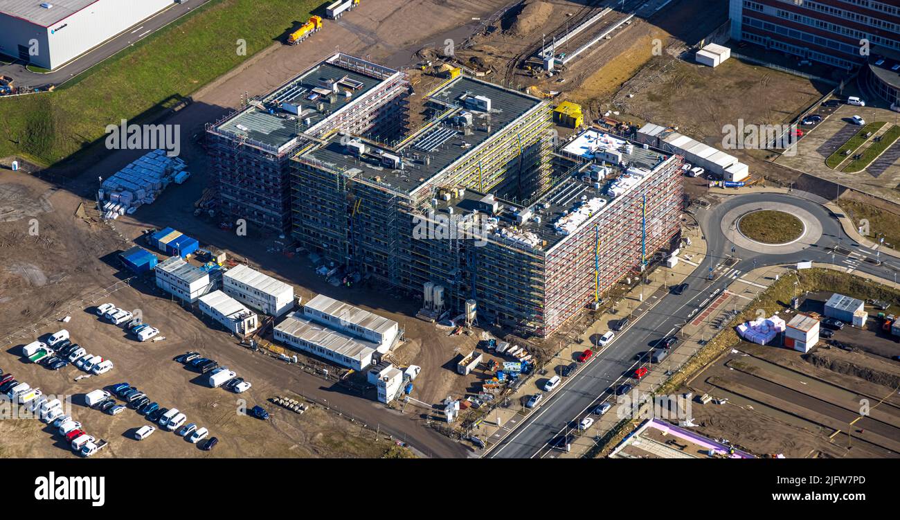 Aerial view, industrial area Mark 51/7 with new construction of the O ...