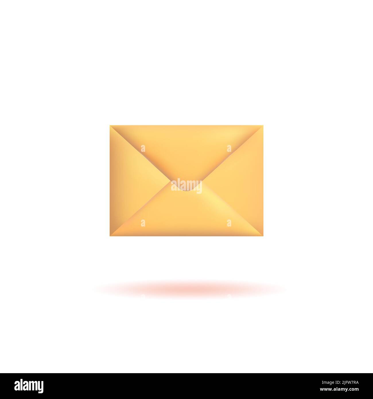 3d envelope. New message or inbox, realistic icon isolated on white ...