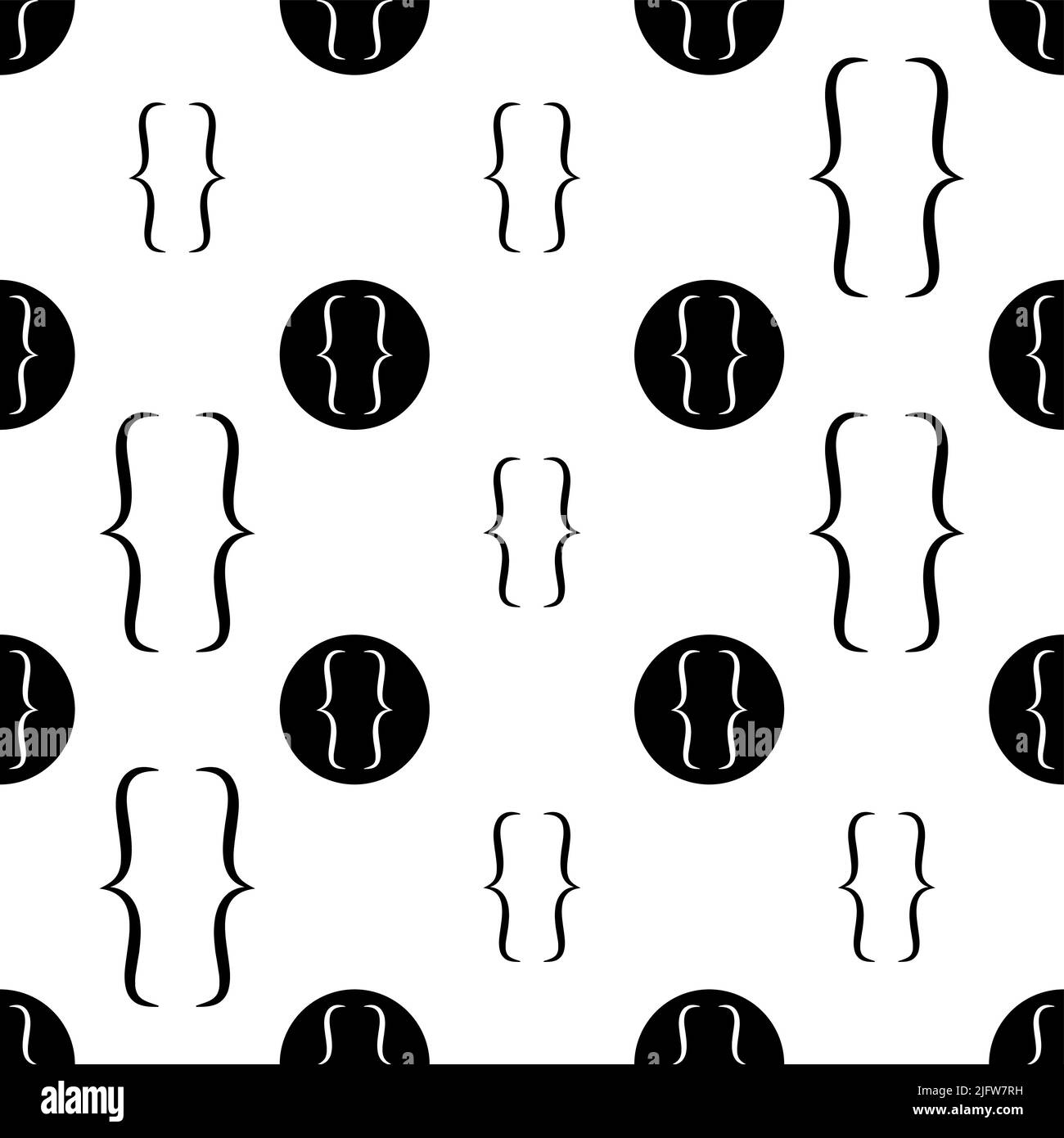 Curly Bracket Icon Seamless Pattern, Braces Seamless Pattern Vector Art ...