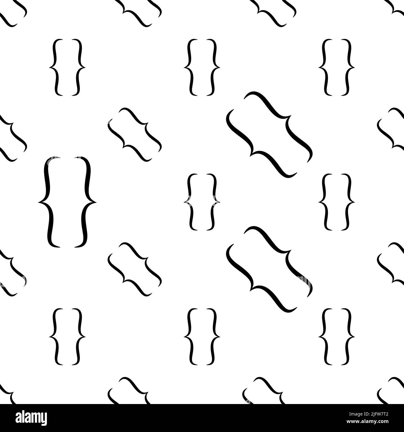 Curly Bracket Icon Seamless Pattern, Braces Seamless Pattern Vector Art ...