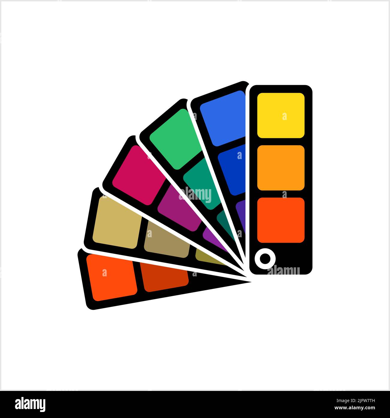 Color Sample Fan Card Icon Vector Art Illustration Stock Vector Image ...