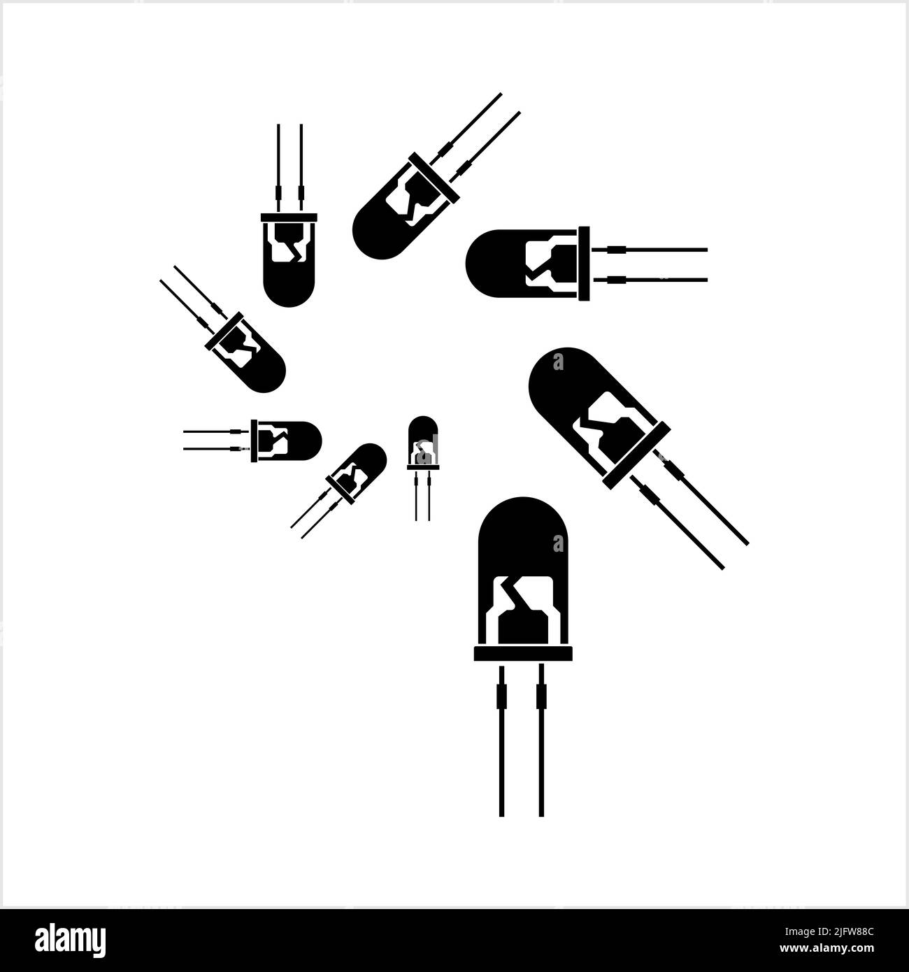 Led Icon, Light Emitting Diode Vector Art Illustration Stock Vector ...