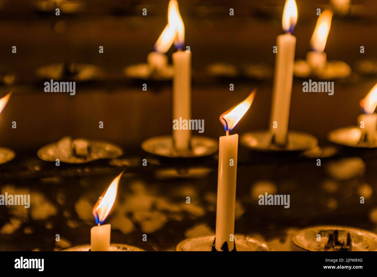 Votive candles. Liverpool Cathedral is the Cathedral of the Anglican ...