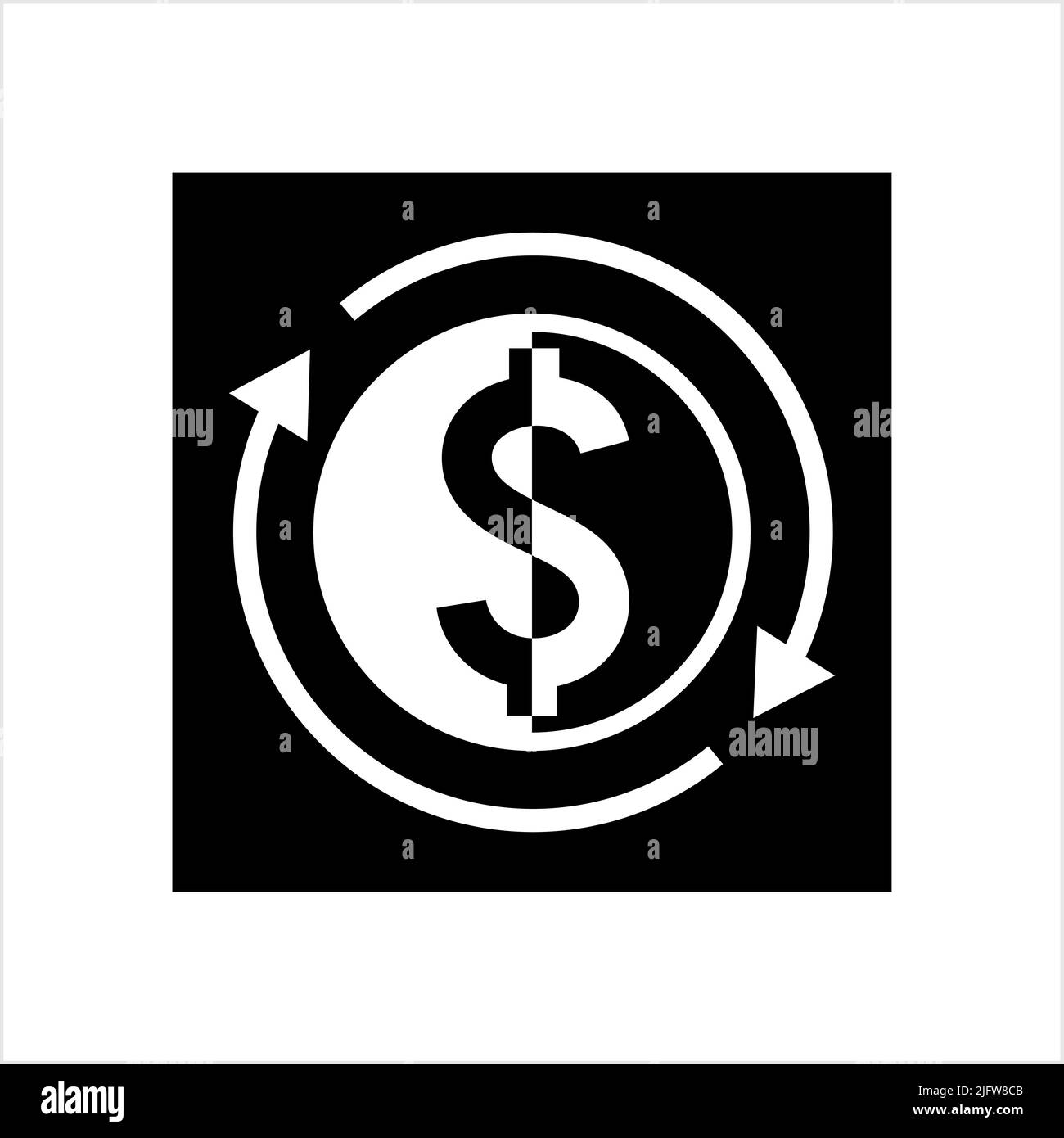 Money Change Icon, Currency Change Icon Vector Art Illustration Stock ...