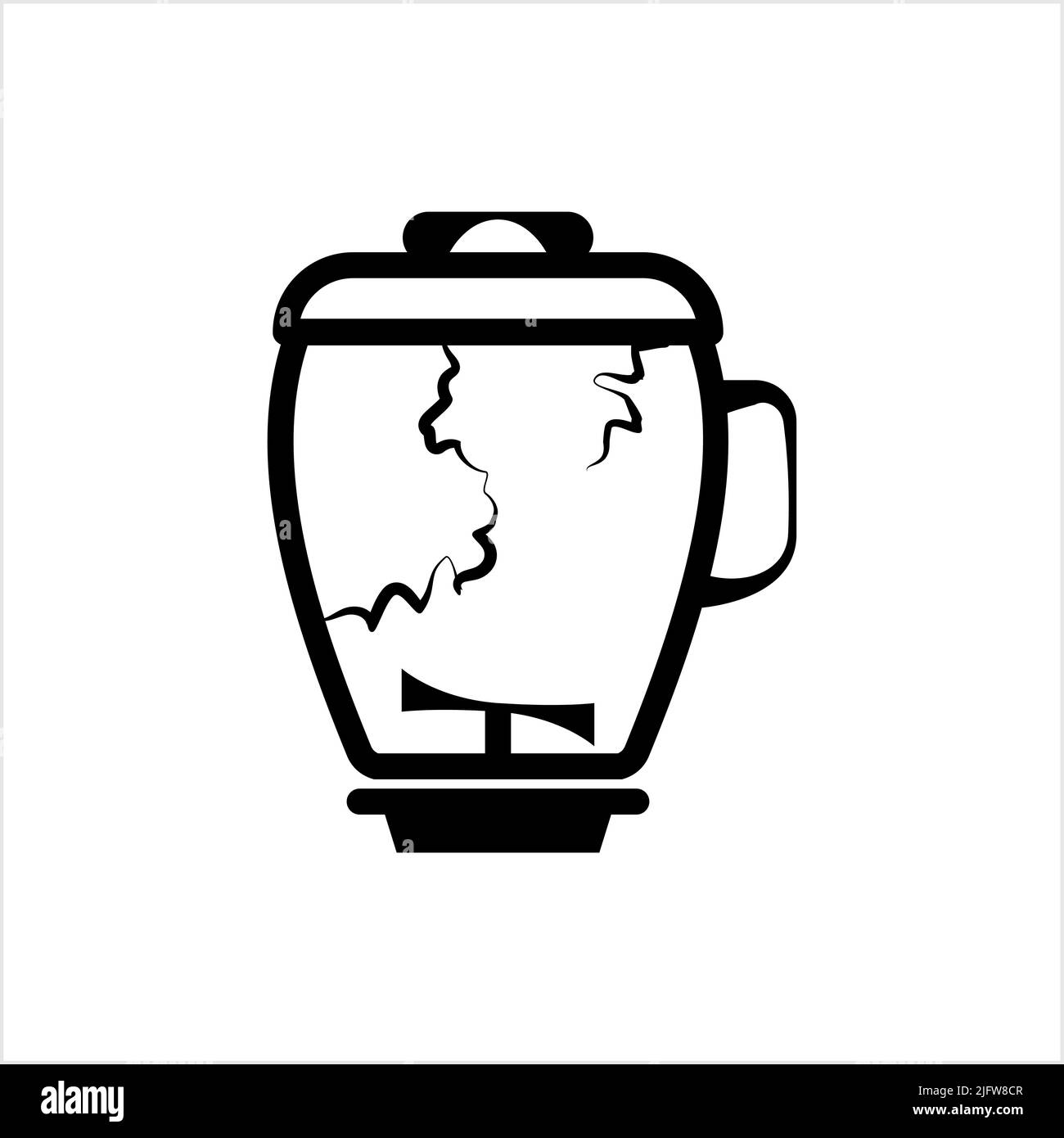 Cracked Broken Blender Mixer Jar Icon, Kitchen Home Electric Appliance ...