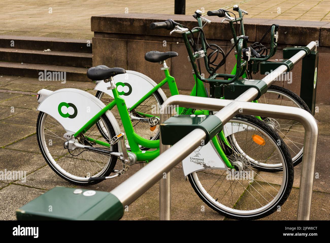 City Bike Docking Station. Liverpool, Merseyside, Lancashire, England ...