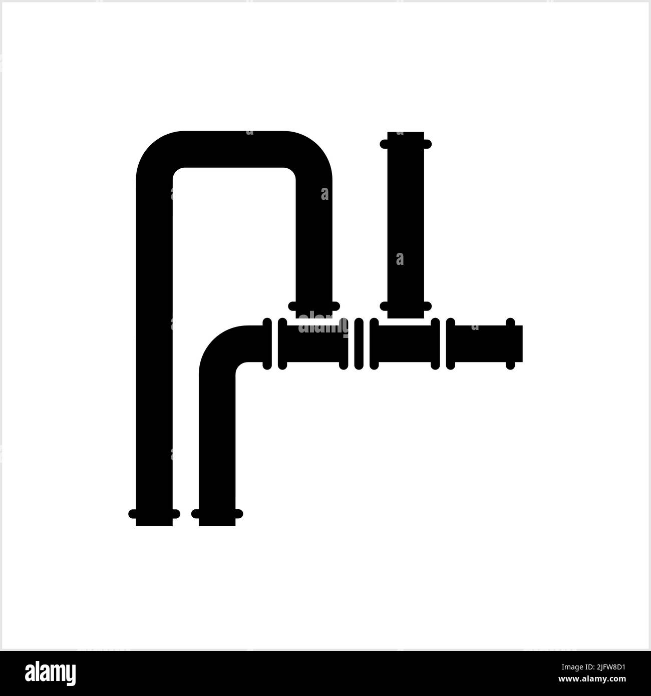 Pipe Icon, Pipe Fitting Icon, Water, Gas, Oil Pipeline, Plumbing Work ...