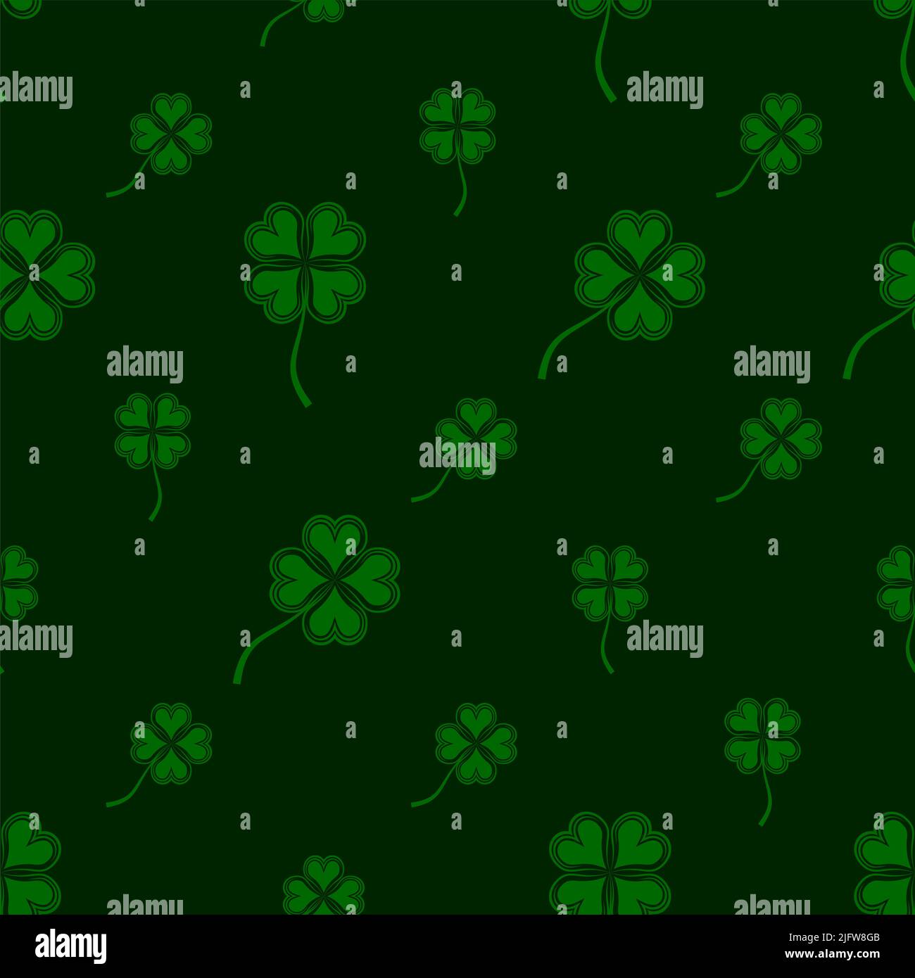 Clover Four Leaf Shamrock Seamless Pattern Vector Art Illustration ...