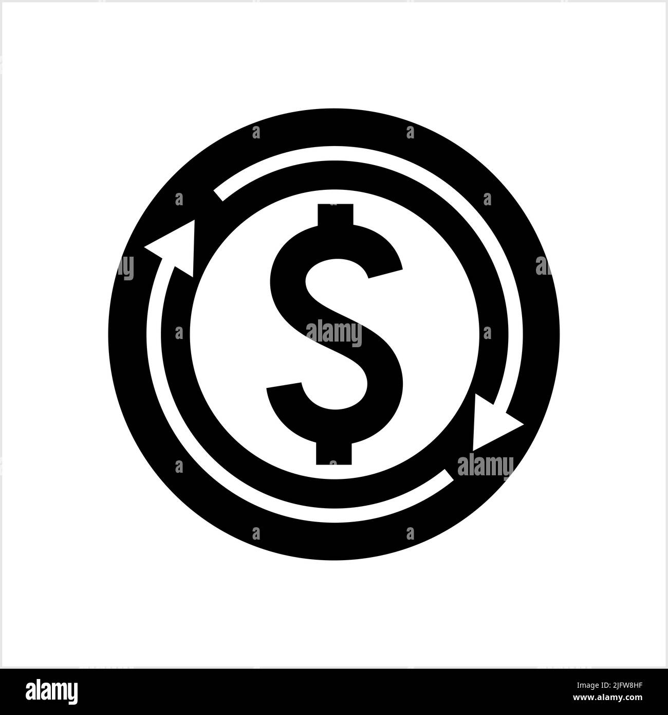 Money Change Icon, Currency Change Icon Vector Art Illustration Stock ...