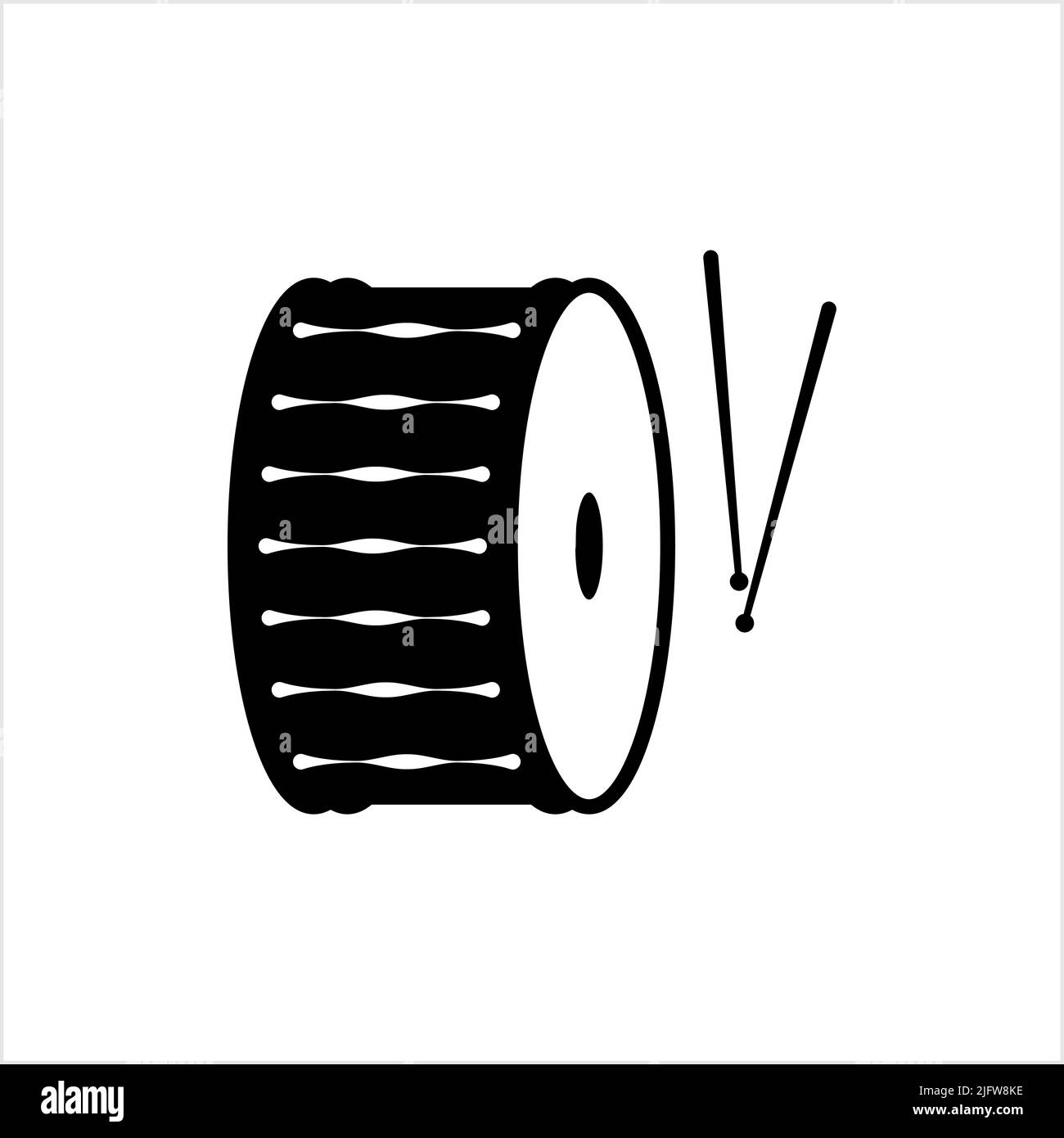 Drum Icon, Musical Instrument Icon Vector Art Illustration Stock Vector ...
