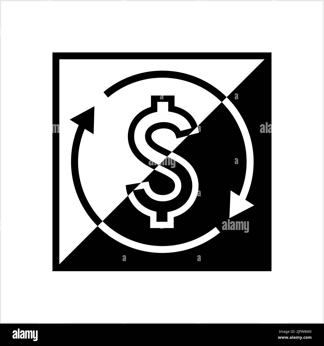 Money Change Icon, Currency Change Icon Vector Art Illustration Stock ...