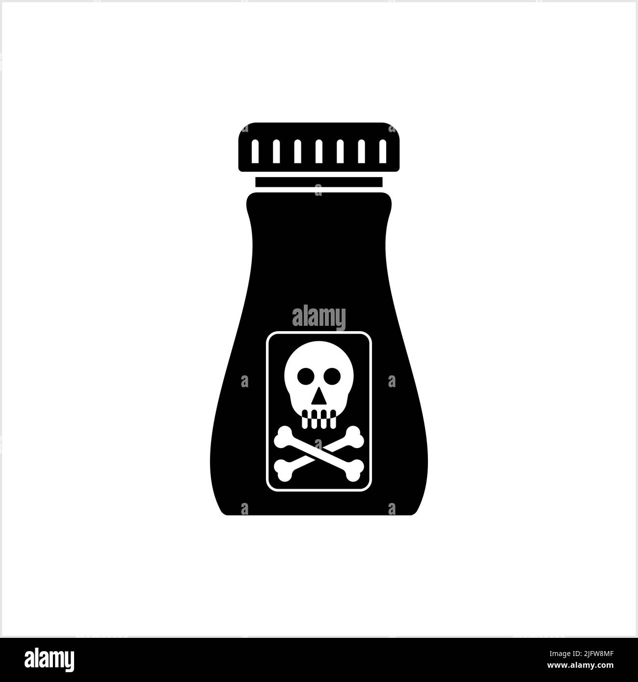 Poison Bottle Icon, Toxic Liquid Vector Art Illustration Stock Vector ...