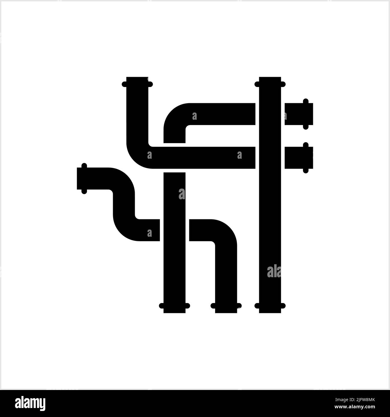 Pipe Icon, Pipe Fitting Icon, Water, Gas, Oil Pipeline, Plumbing Work ...