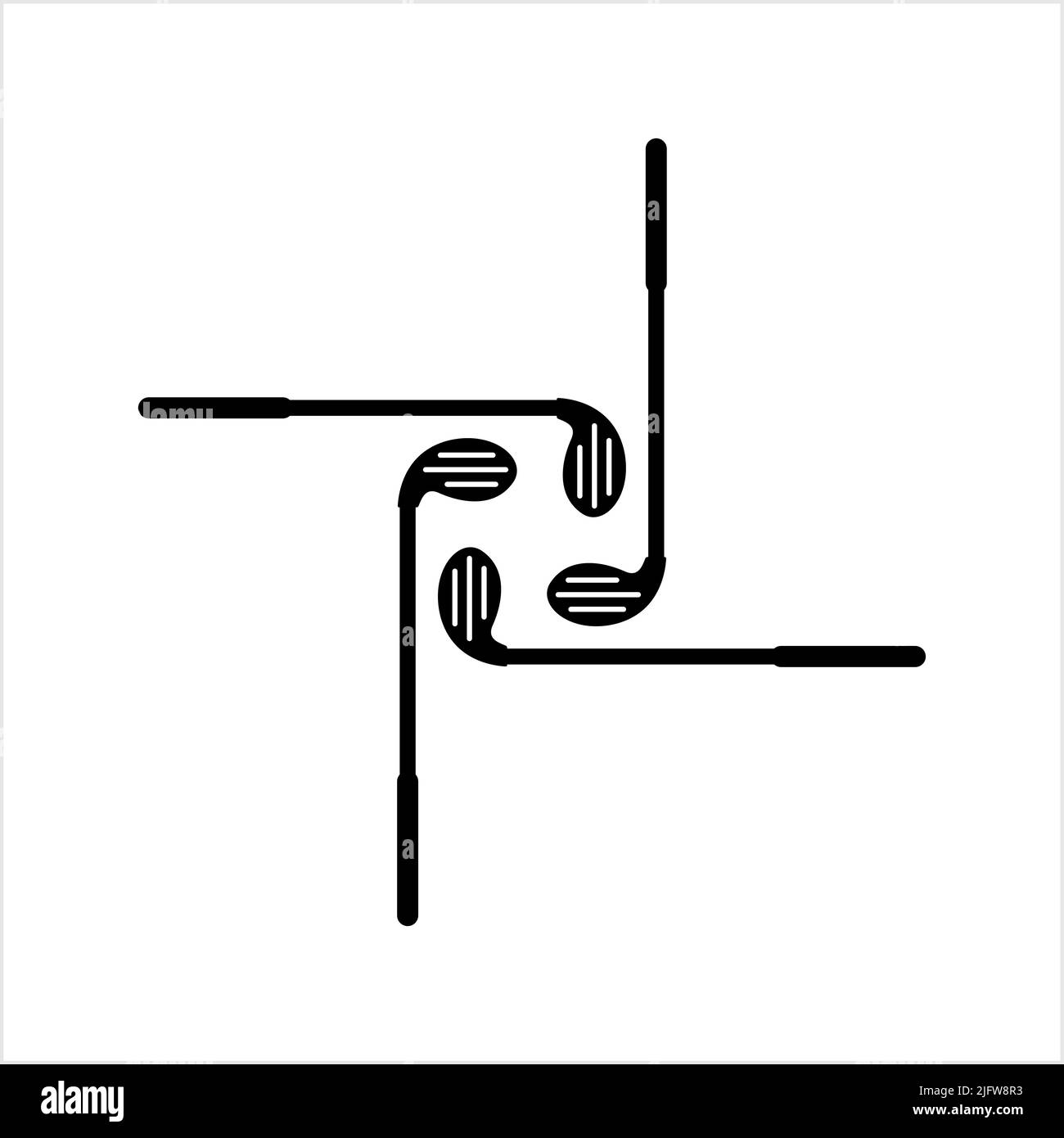 Golf Club Icon, Golf Stick Icon, Gold Sport Stick Icon Vector Art ...