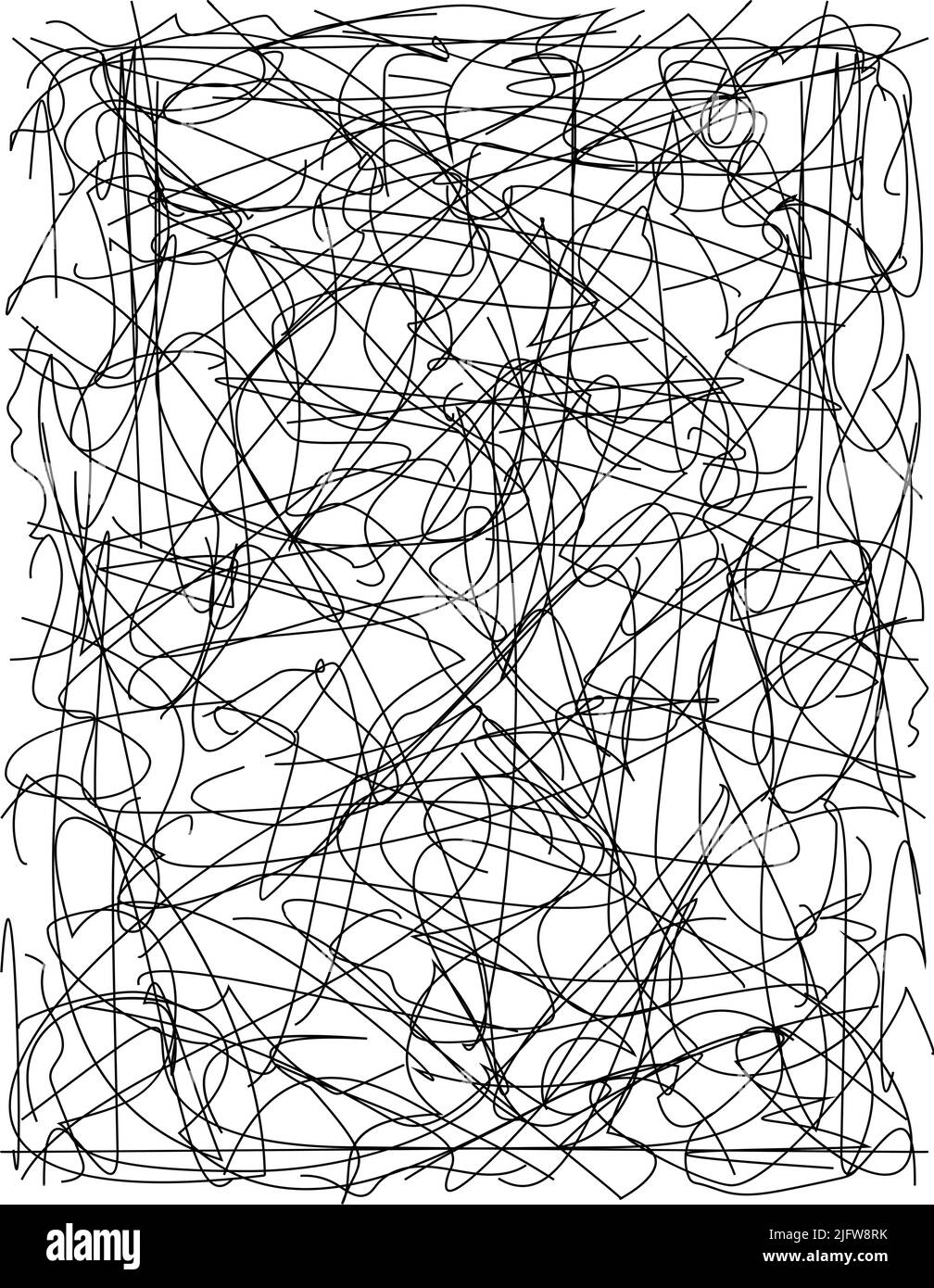 Random Abstract Chaotic Lines Pattern Vector Art Illustration Stock