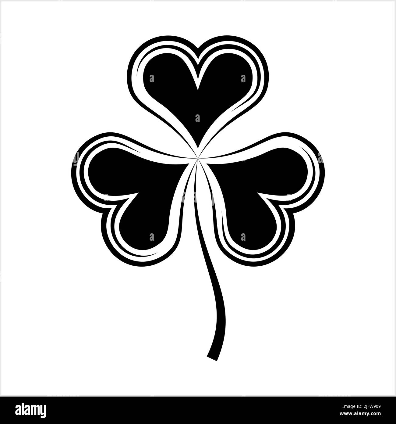 Shamrock Three Leaf Clover Icon Vector Art Illustration Stock Vector ...