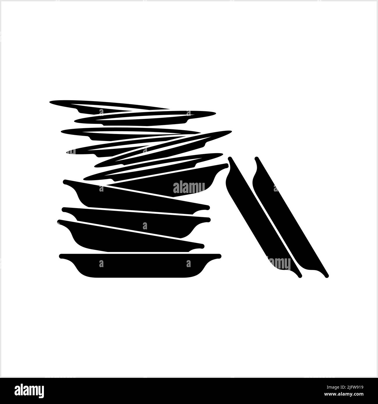 Stack Of Food Plates Icon Vector Art Illustration Stock Vector Image ...