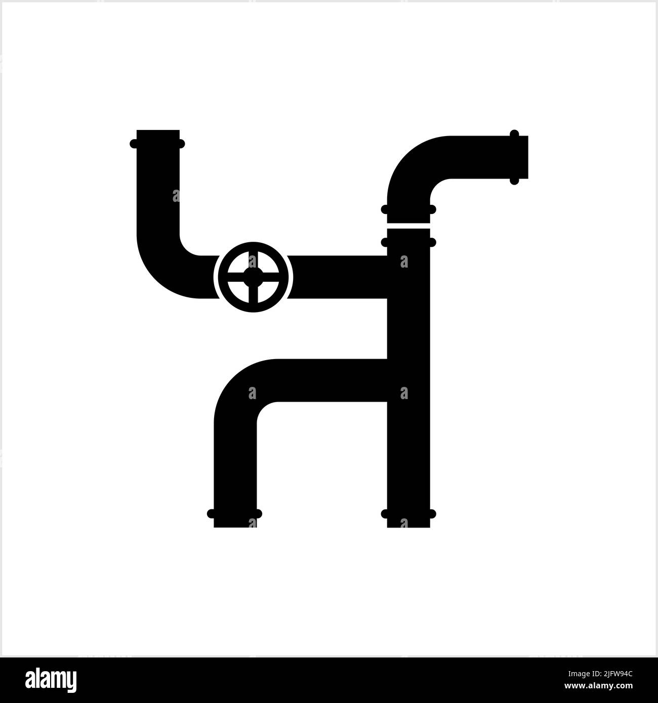 Pipe Icon, Pipe Fitting Icon, Water, Gas, Oil Pipeline, Plumbing Work ...
