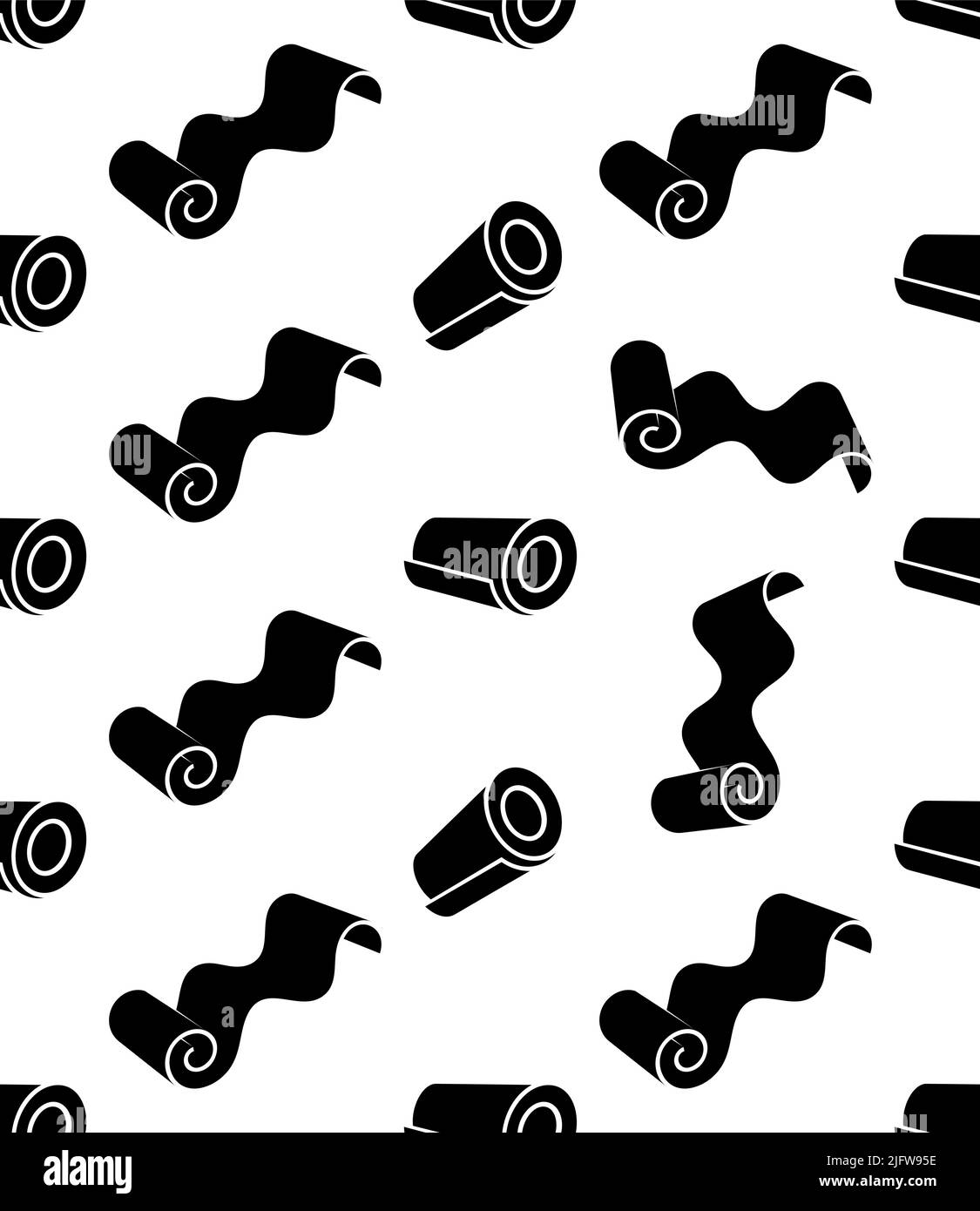Roll Icon Seamless Pattern, Mat, Rug, Carpet Or Paper Roll Icon Of ...