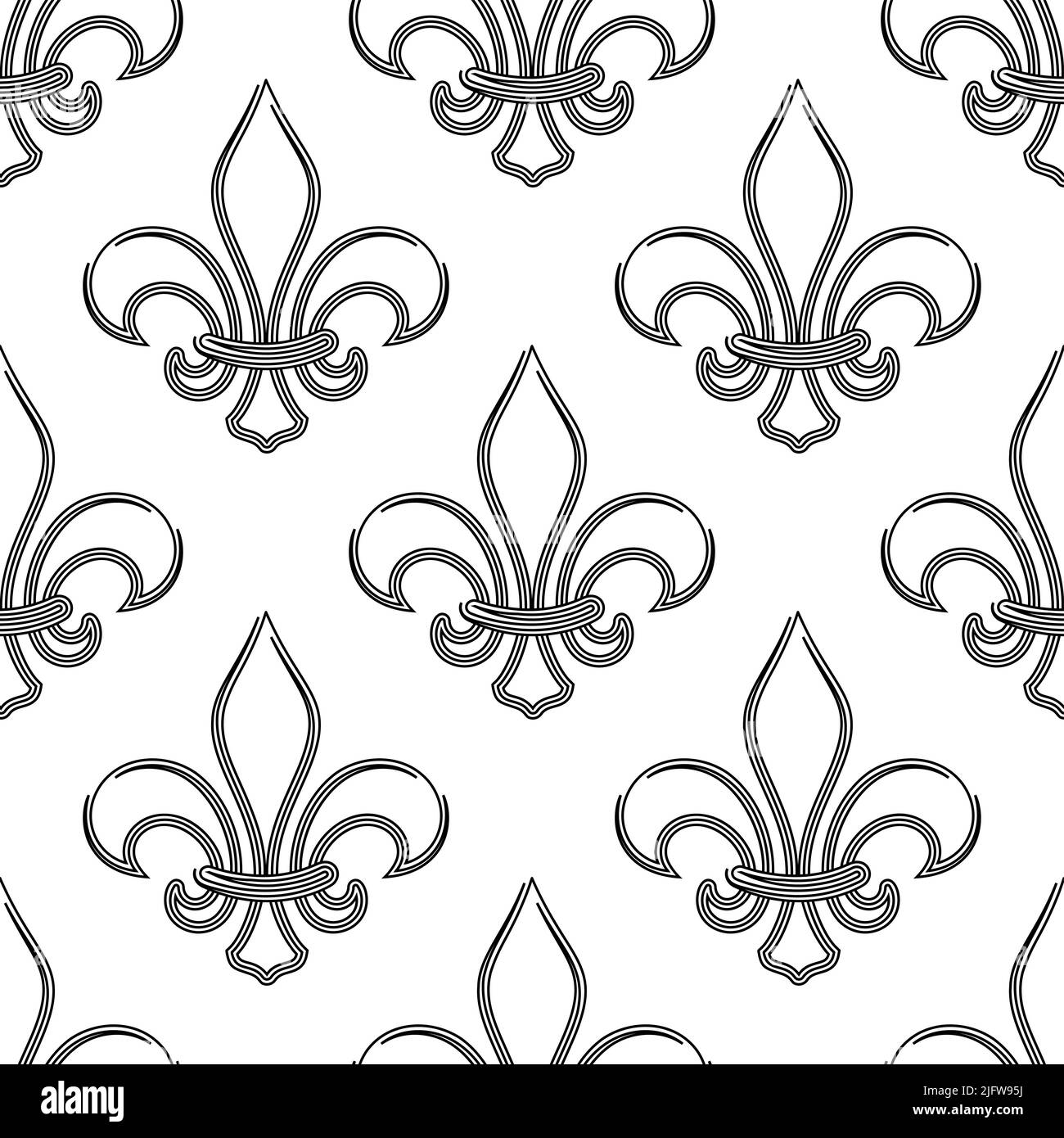 Fleur De Lis Seamless Pattern, Fleur-De-Lys Or Flower-De-Luce, The ...