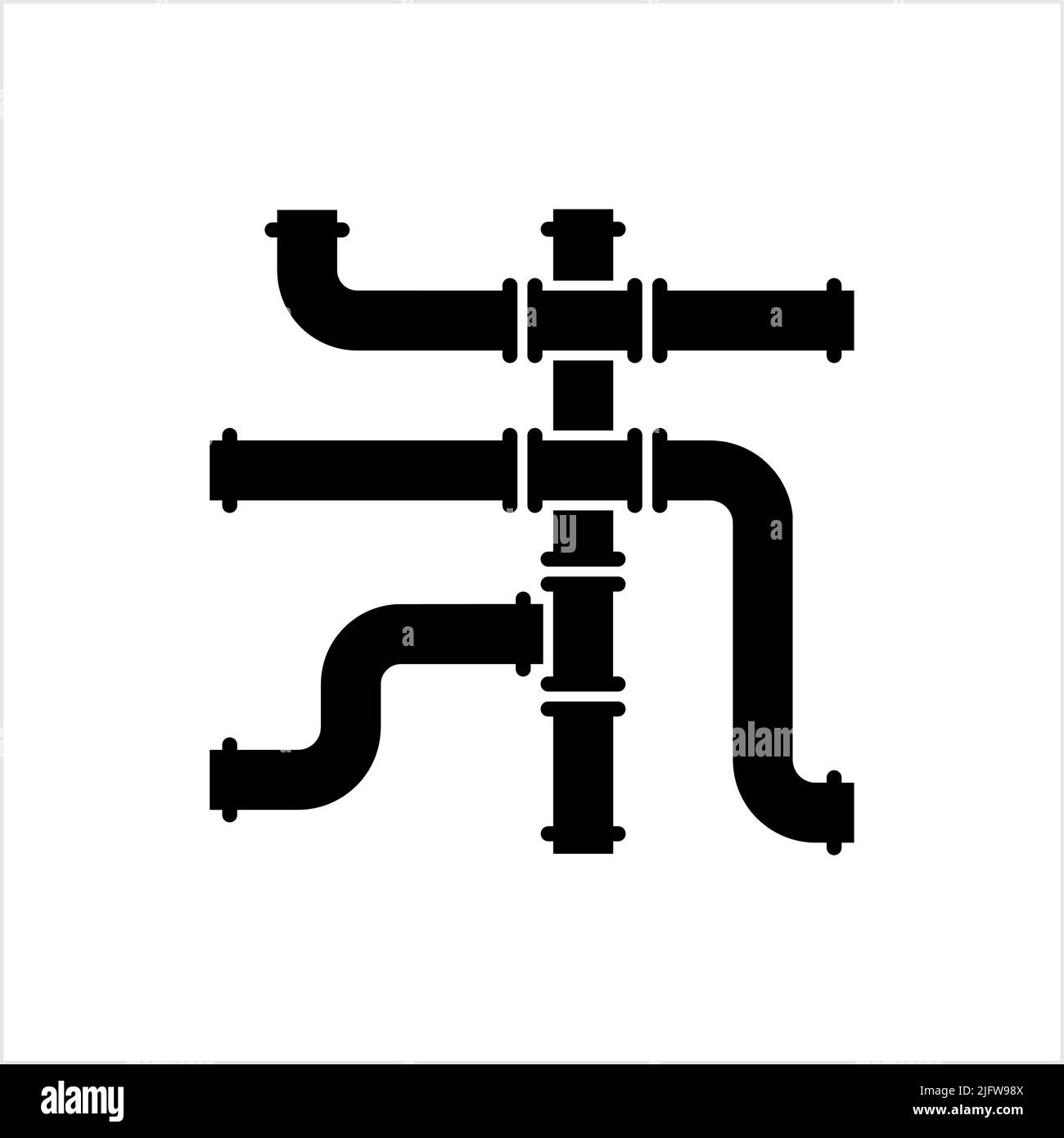 Pipe Icon, Pipe Fitting Icon, Water, Gas, Oil Pipeline, Plumbing Work ...