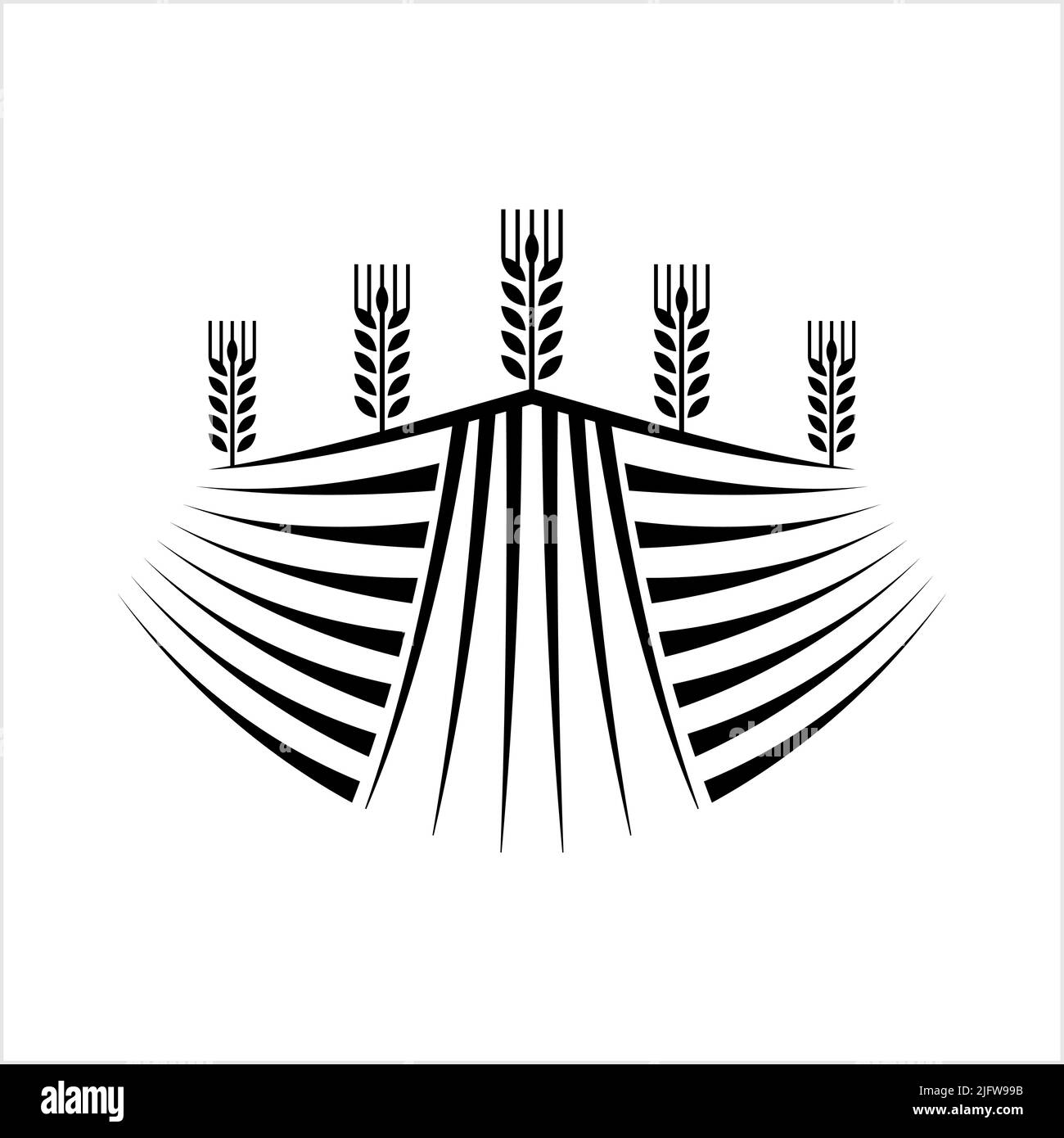 Farm Field Icon, Barn, Farmland Agriculture Icon Vector Art ...