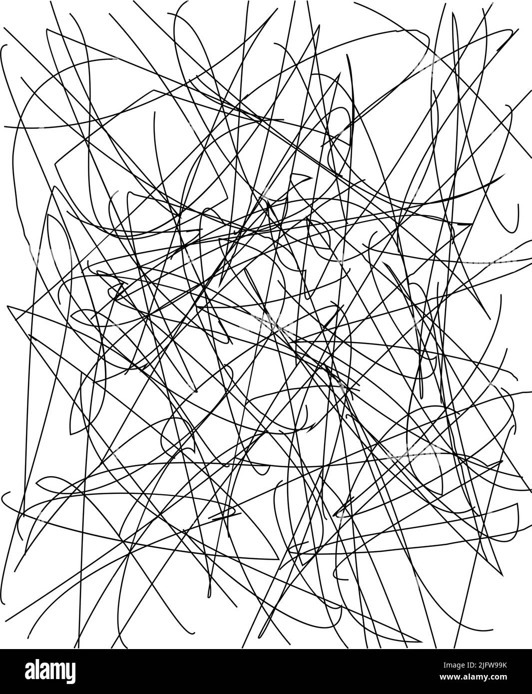 Random Abstract Chaotic Lines Pattern Vector Art Illustration Stock