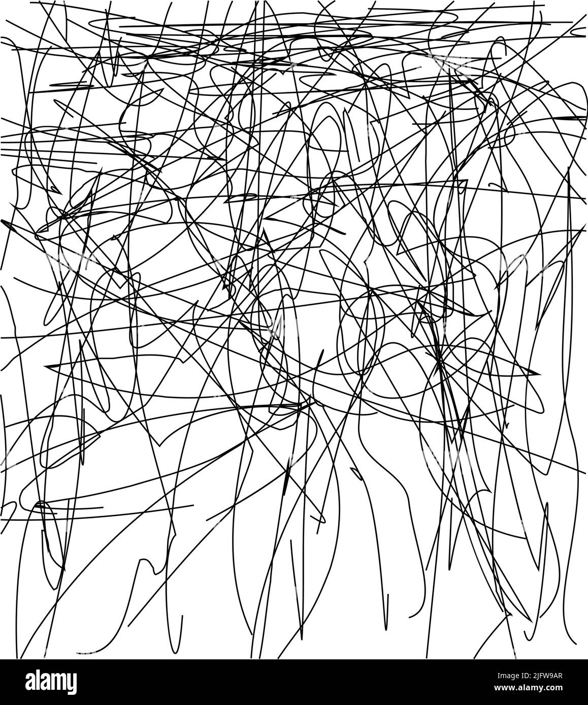 Random Abstract Chaotic Lines Pattern Vector Art Illustration Stock