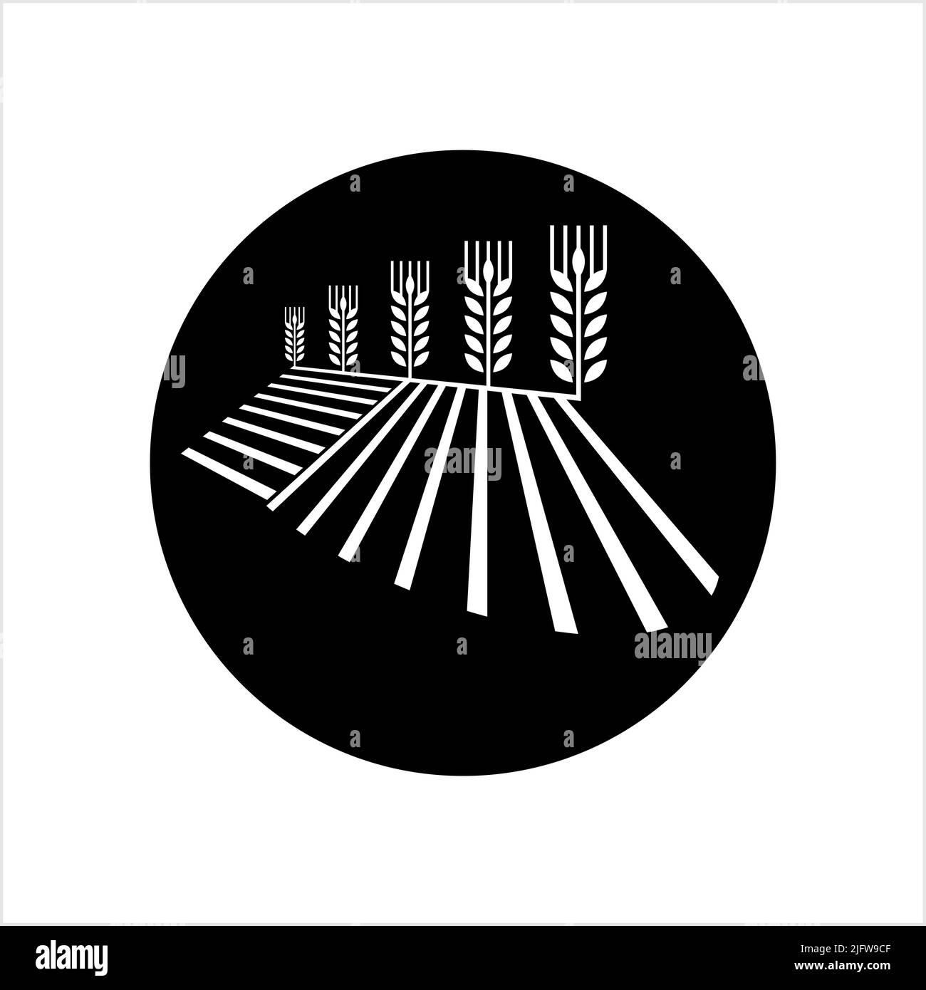 Farm Field Icon, Barn, Farmland Agriculture Icon Vector Art ...