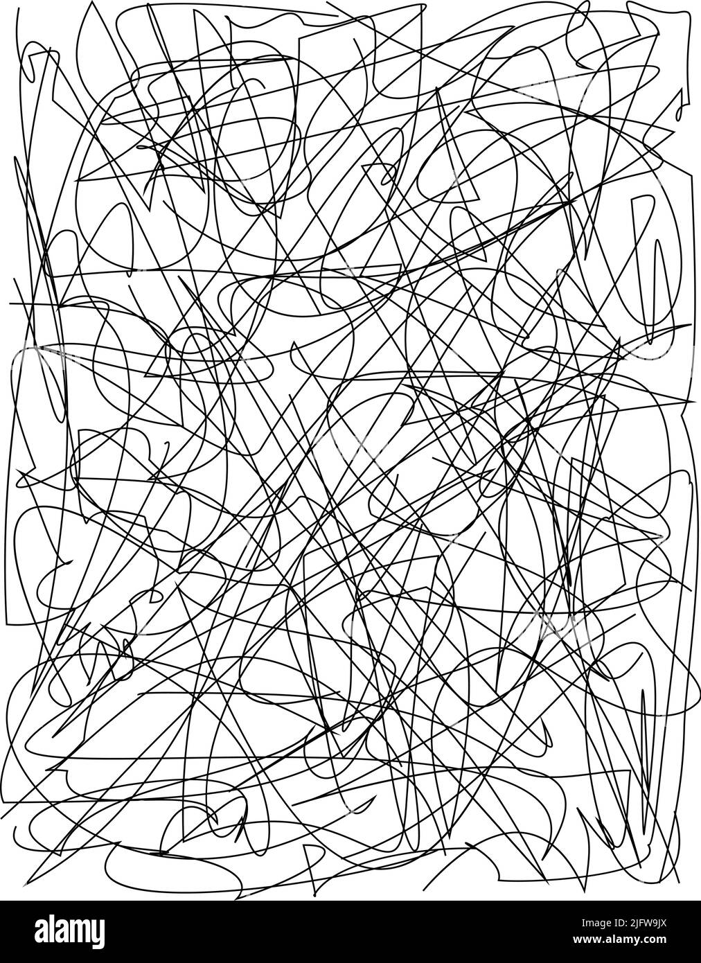 Random Abstract Chaotic Lines Pattern Vector Art Illustration Stock