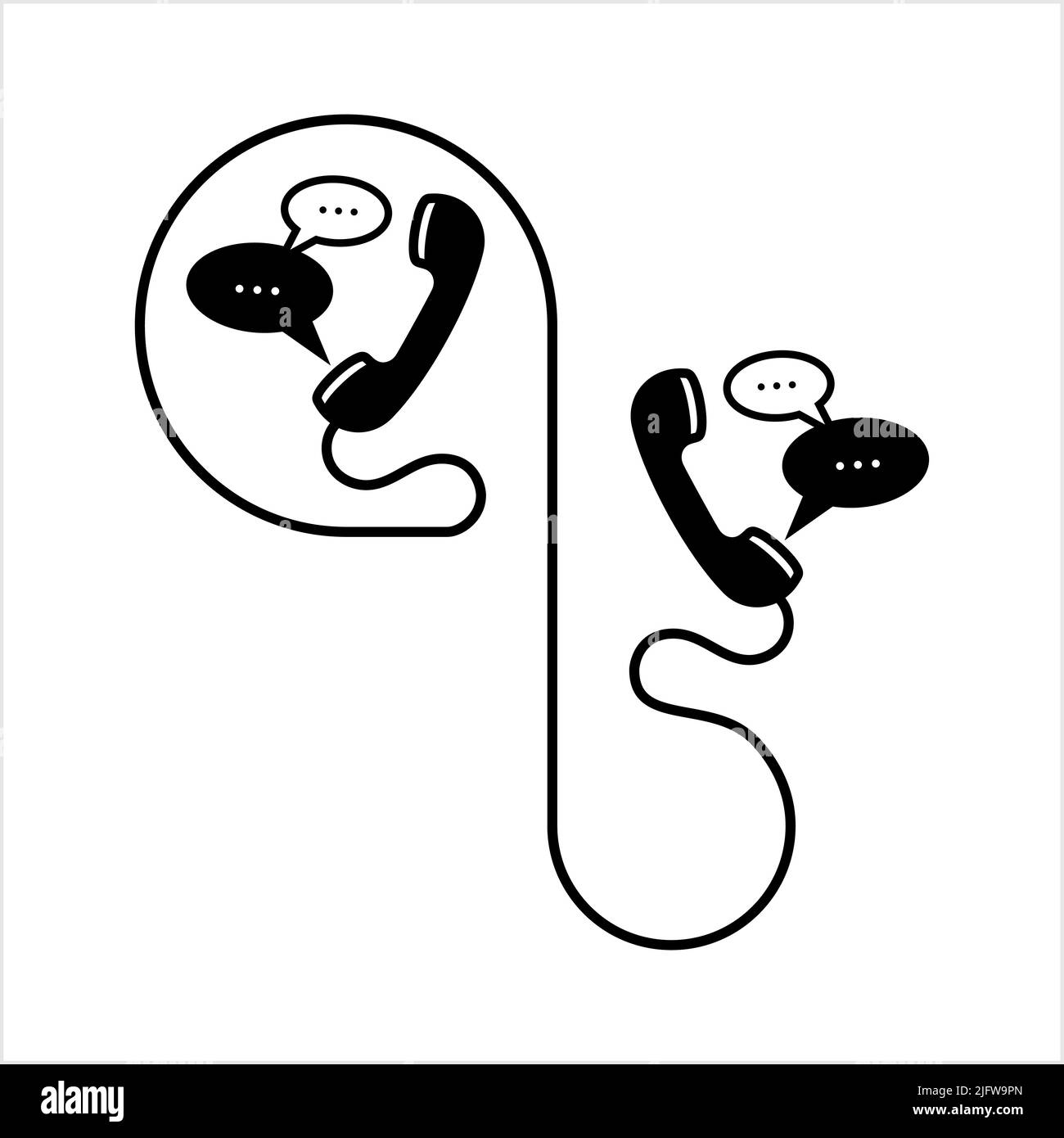 Telephone Receiver Chatting Icon Vector Art Illustration Stock Vector ...