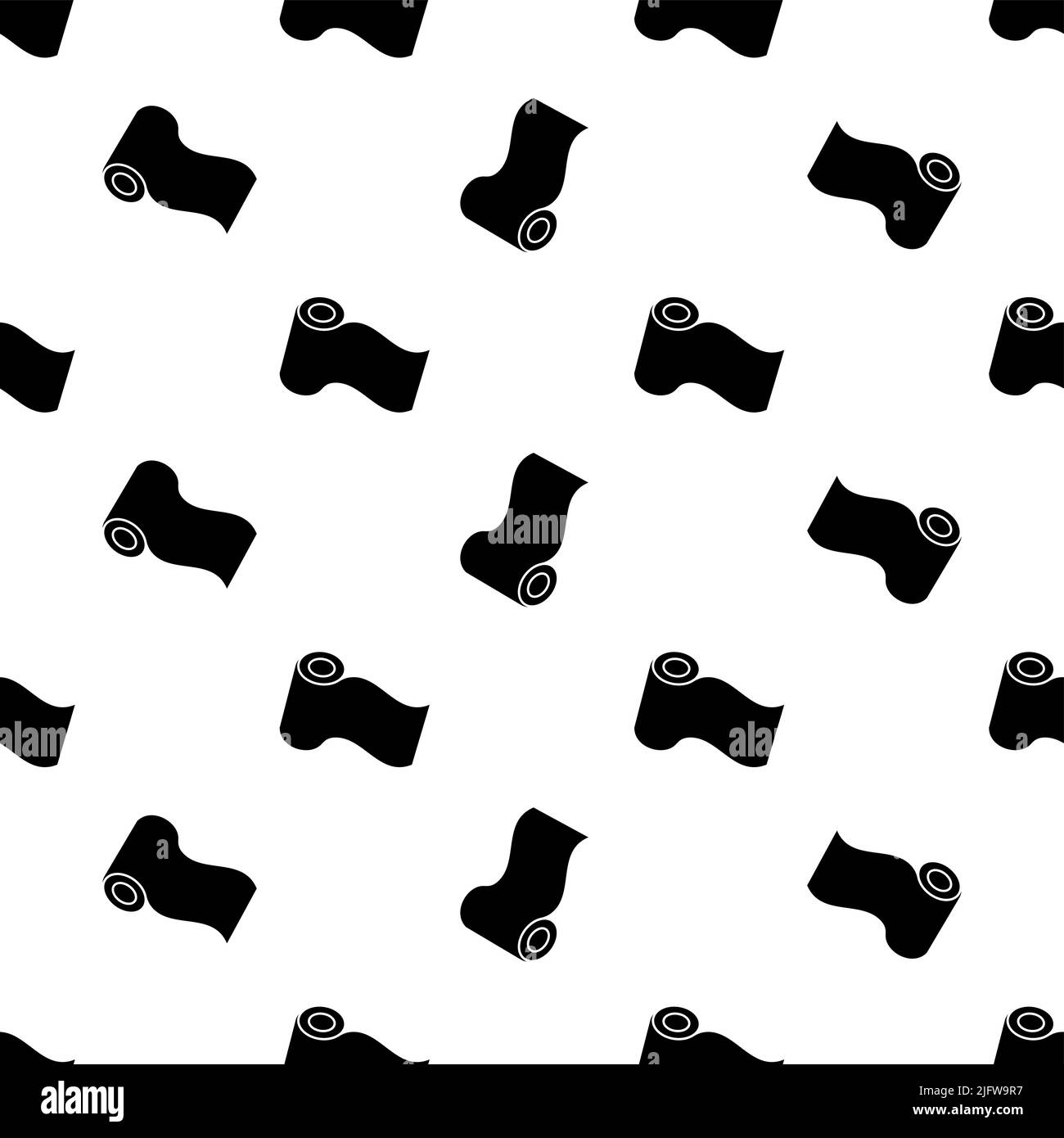 Roll Icon Seamless Pattern, Mat, Rug, Carpet Or Paper Roll Icon Of ...