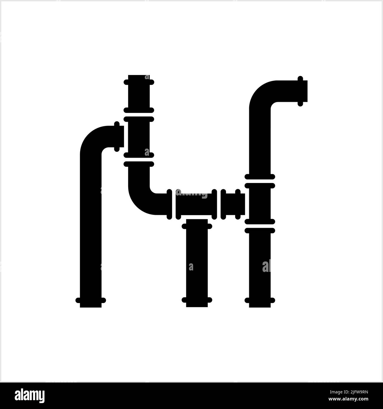 Pipe Icon, Pipe Fitting Icon, Water, Gas, Oil Pipeline, Plumbing Work ...