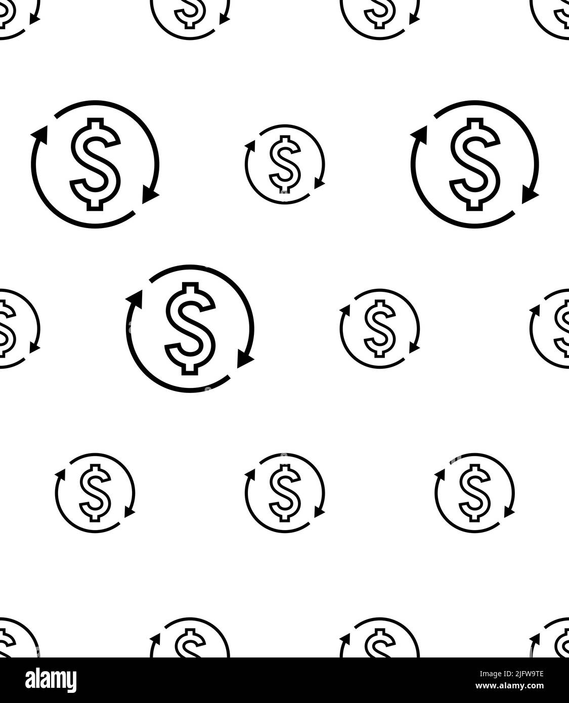 Money Change Icon Seamless Pattern, Currency Change Icon Vector Art ...