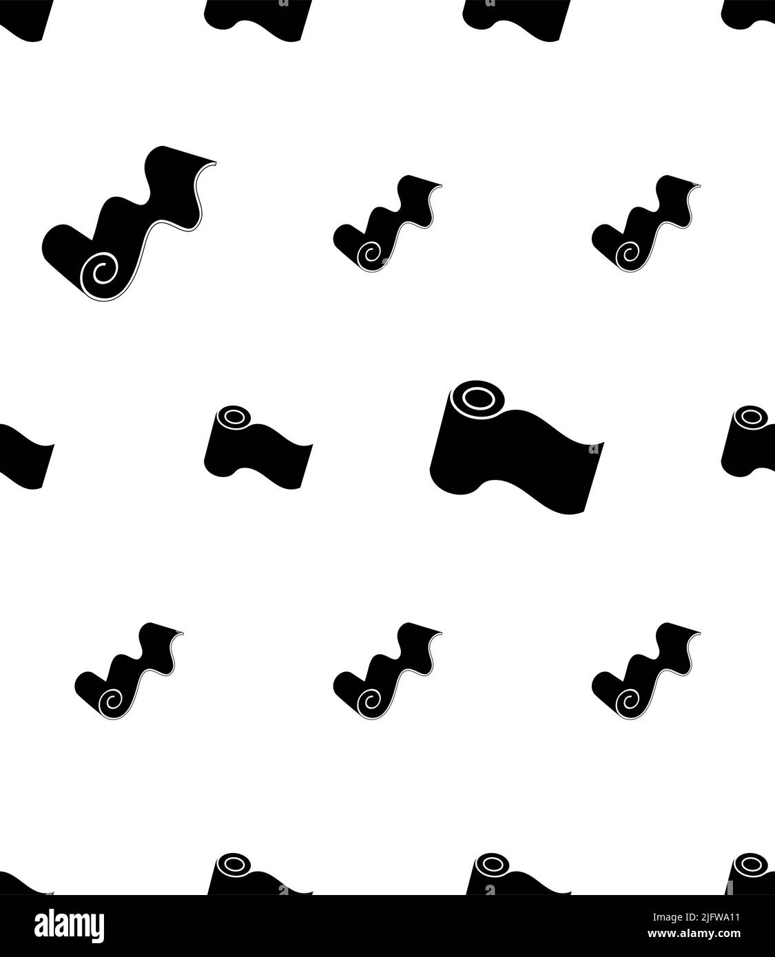 Roll Icon Seamless Pattern, Mat, Rug, Carpet Or Paper Roll Icon Of ...
