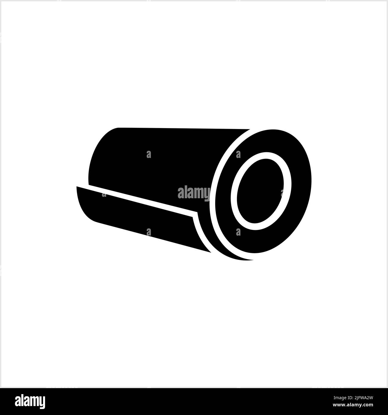 Roll Icon, Mat, Rug, Carpet Or Paper Roll Icon Of Anything Vector Art ...