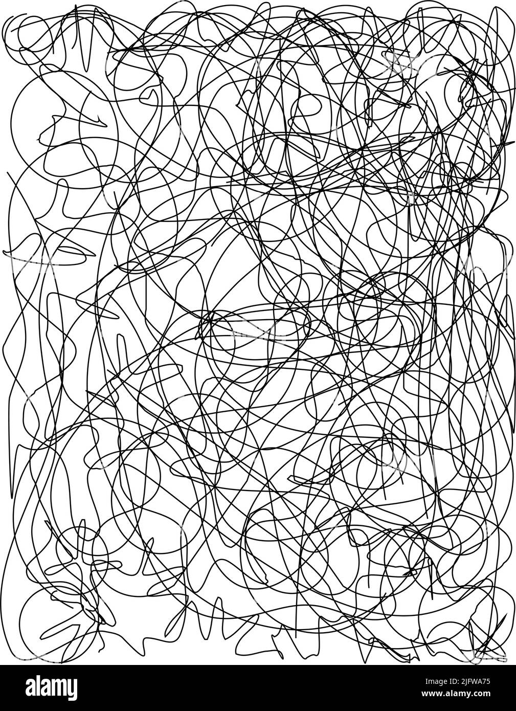 Random Abstract Chaotic Lines Pattern Vector Art Illustration Stock