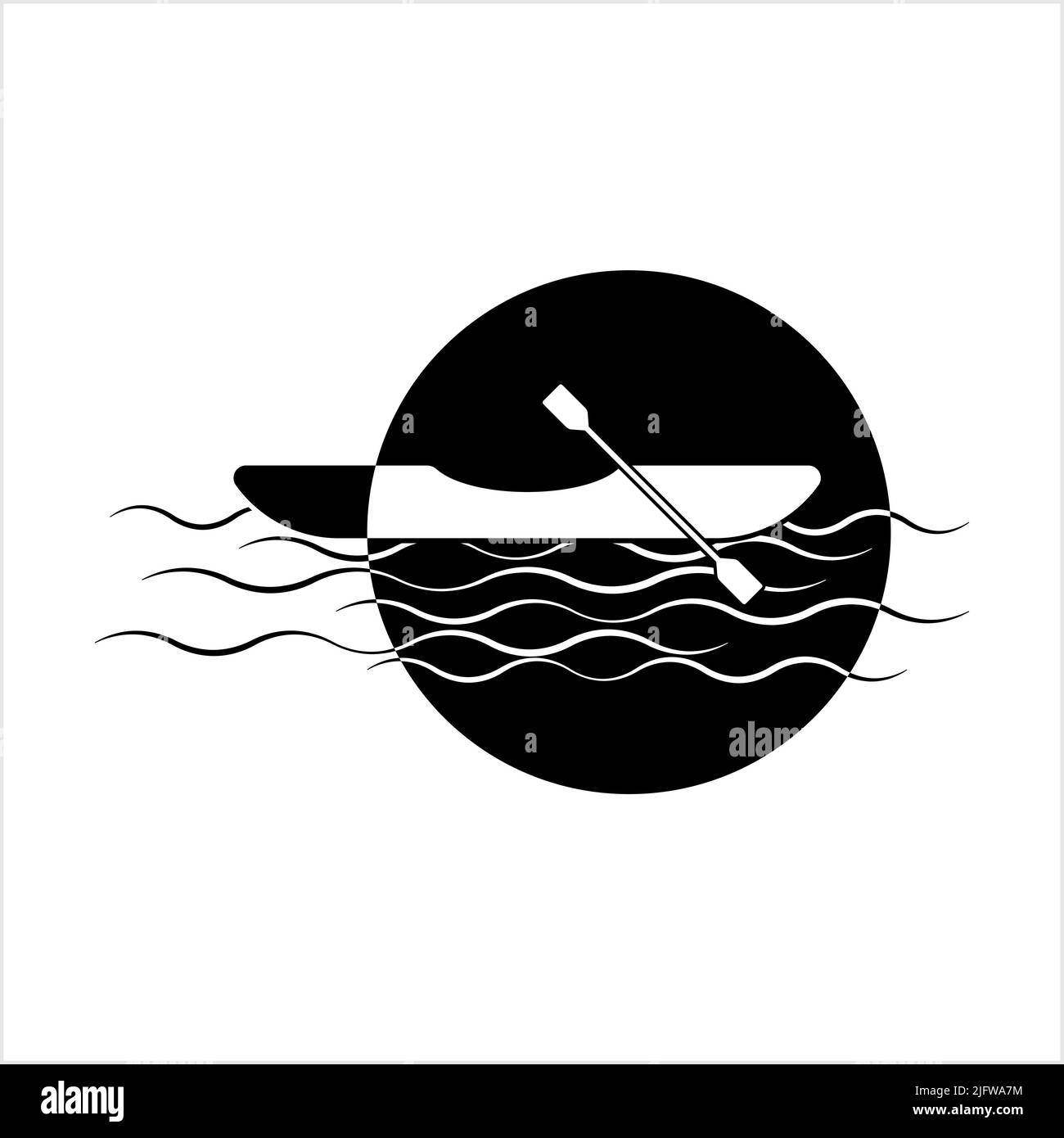 Rowing Icon, Water Sport Icon Vector Art Illustration Stock Vector ...
