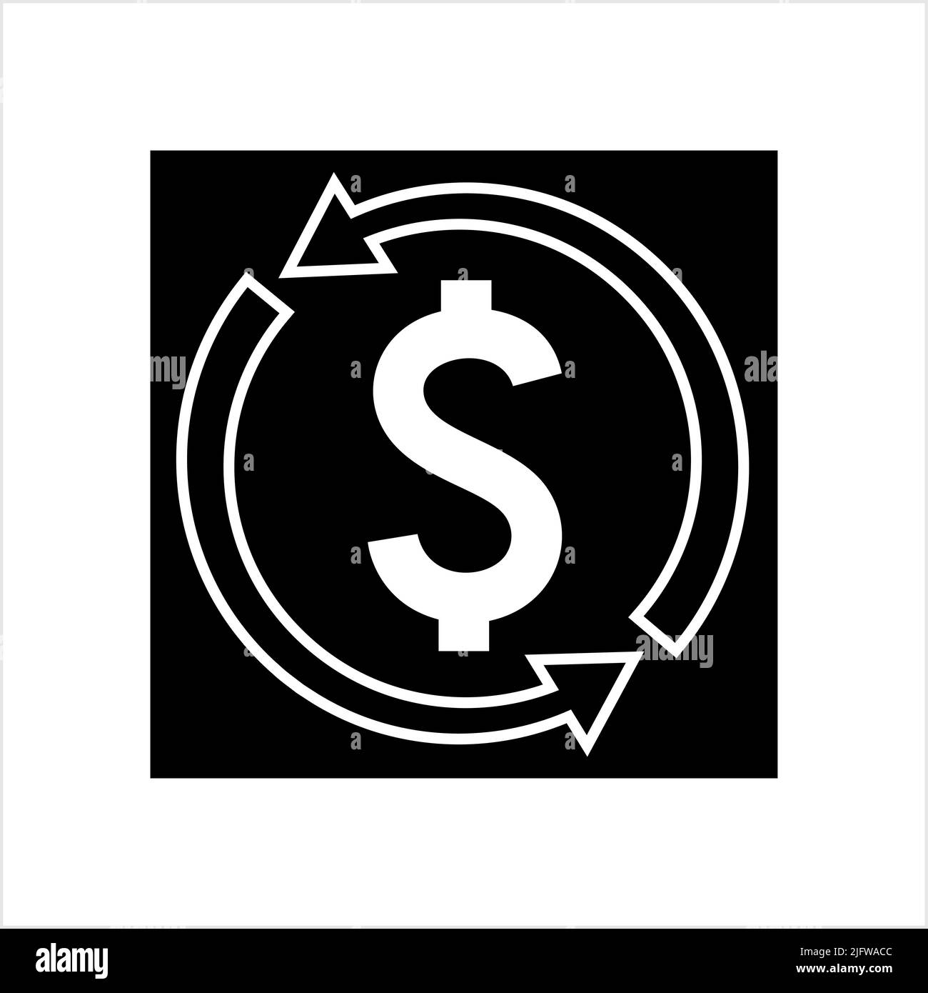 Money Change Icon, Currency Change Icon Vector Art Illustration Stock ...