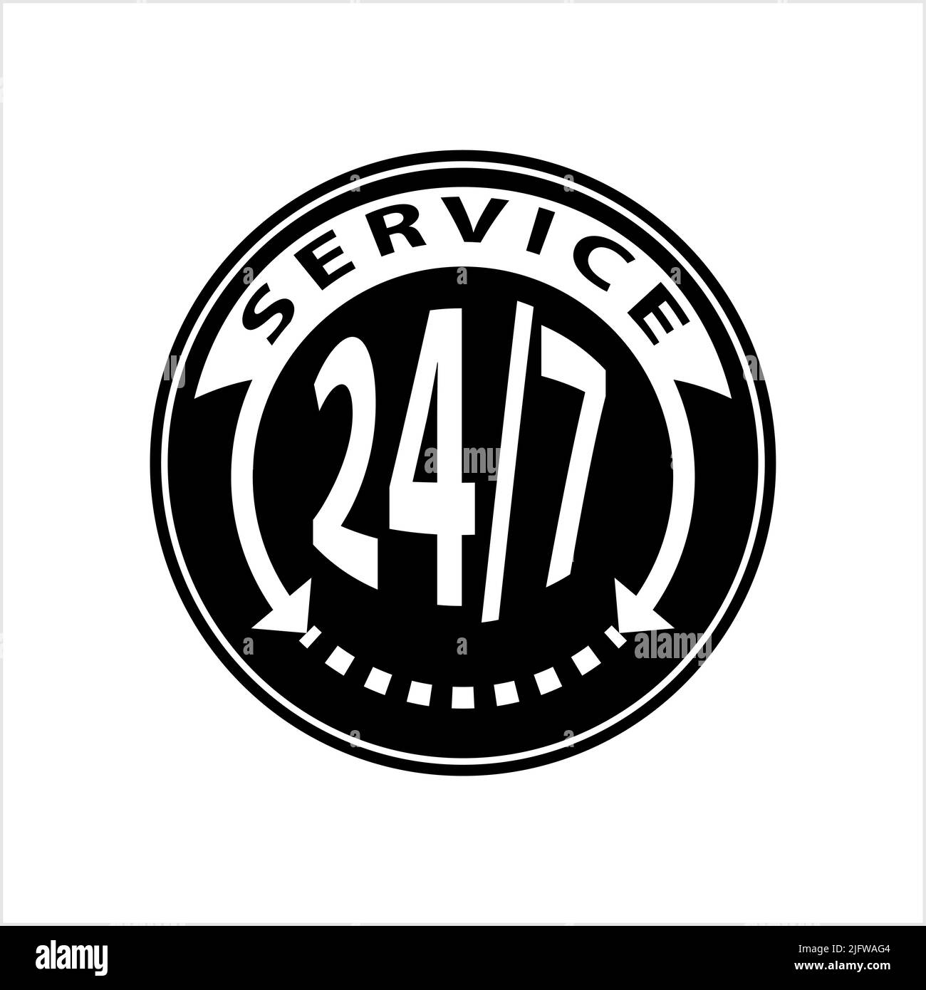 Service 24/7 Icon Vector Art Illustration Stock Vector Image & Art - Alamy