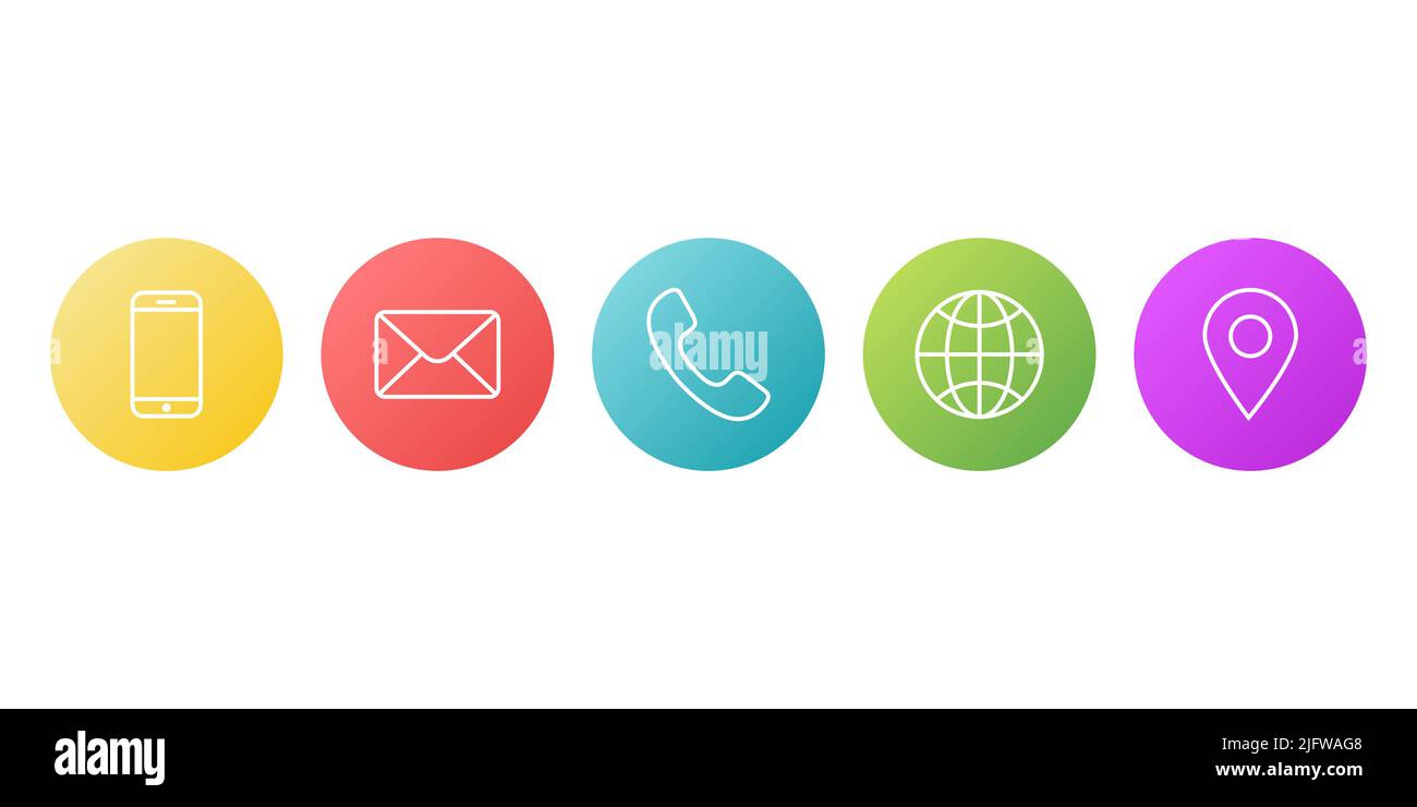 Contacts line icon set simple design Stock Vector Image & Art - Alamy