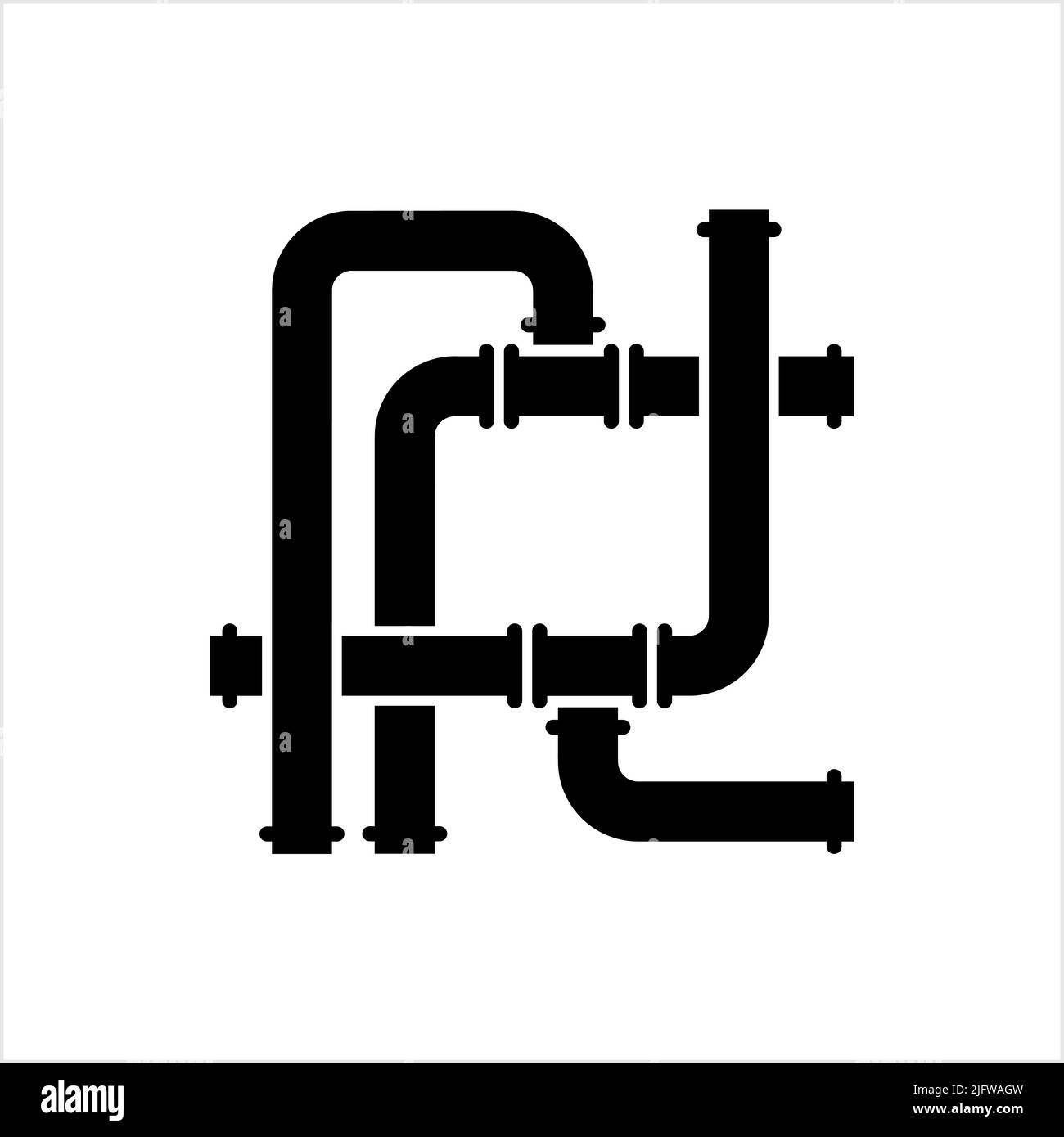 Pipe Icon, Pipe Fitting Icon, Water, Gas, Oil Pipeline, Plumbing Work ...