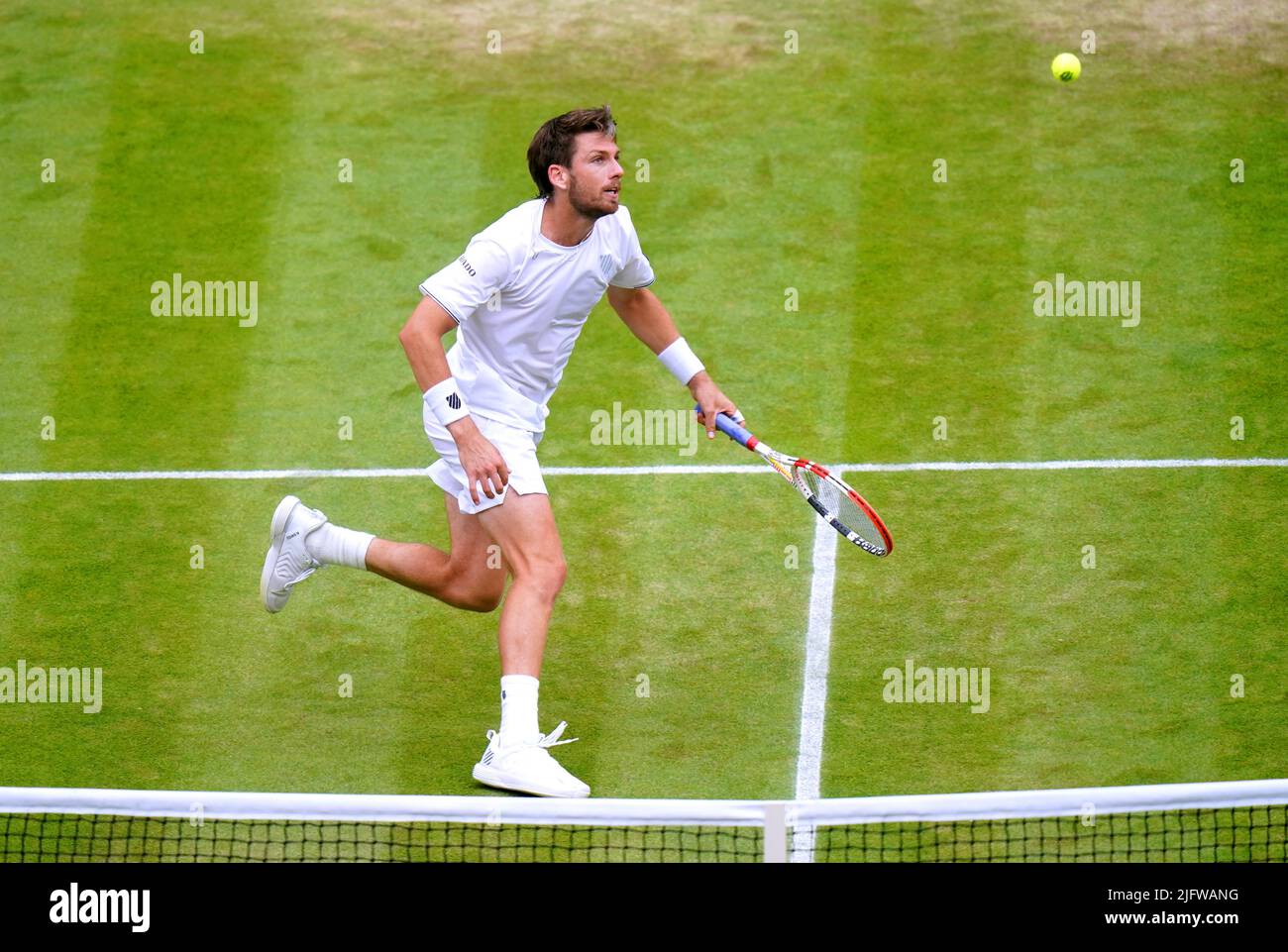 Cameron Norrie in action during his Gentlemen's Singles quarter-final ...