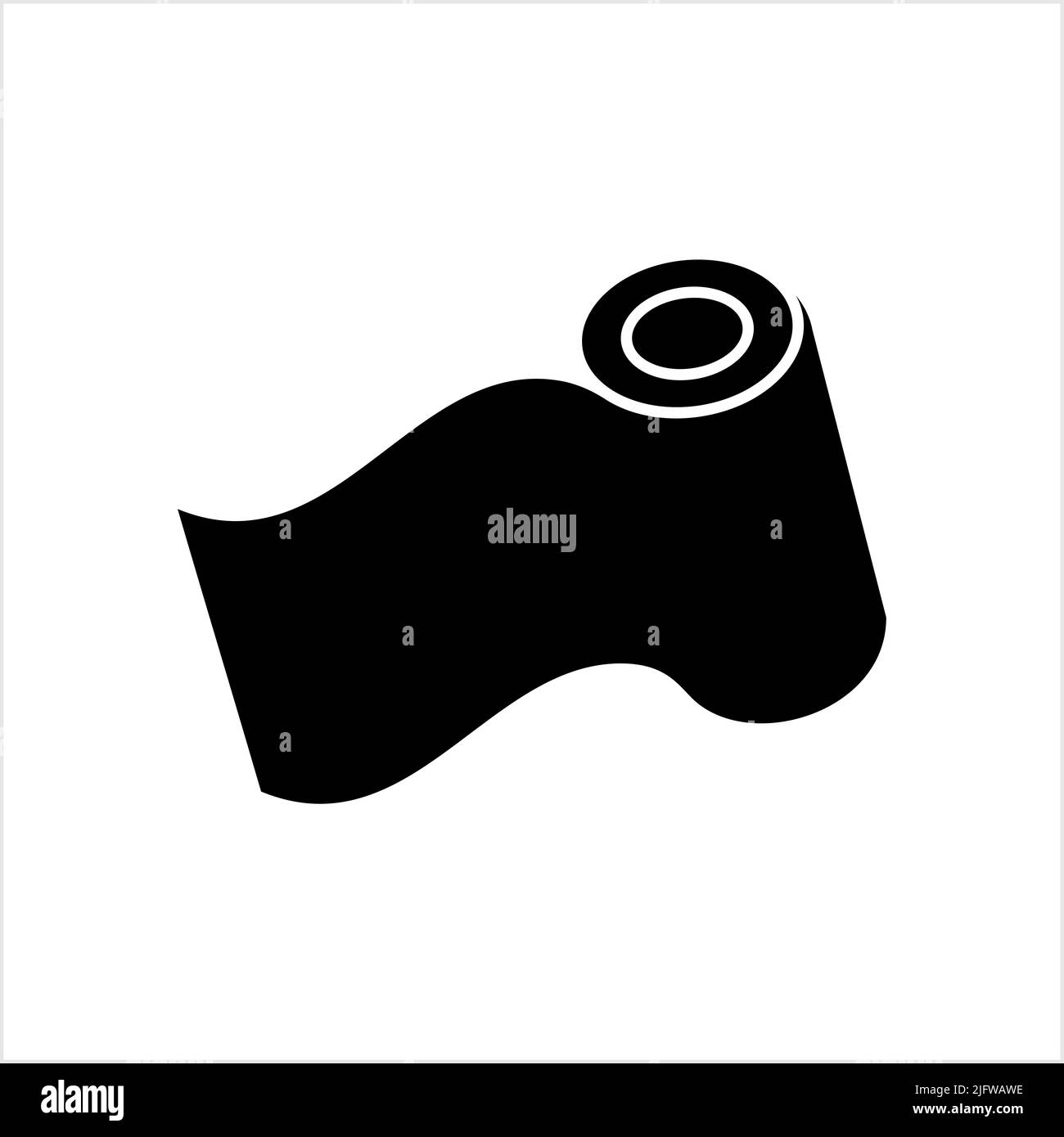 Roll Icon, Mat, Rug, Carpet Or Paper Roll Icon Of Anything Vector Art ...