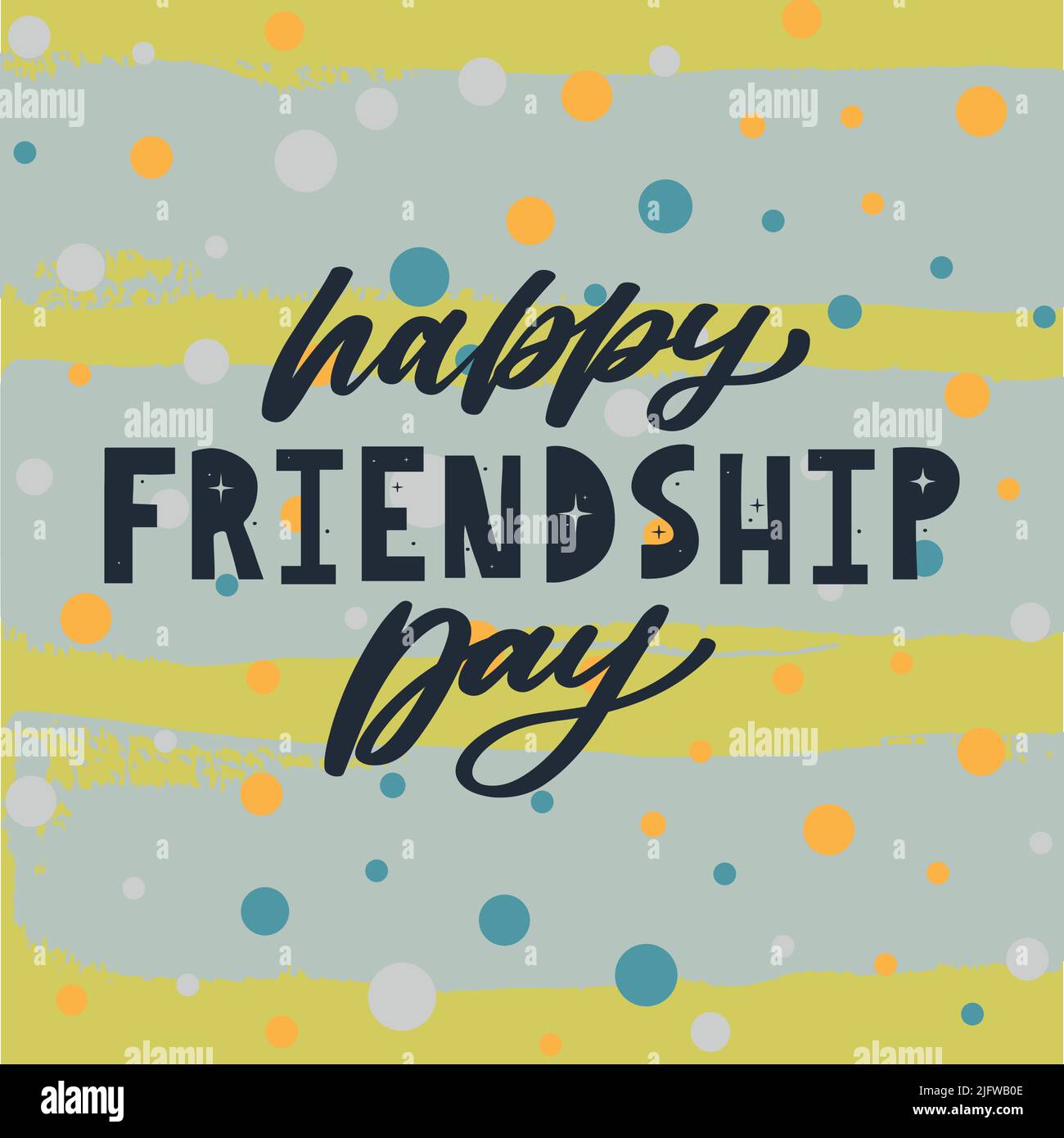 Friendship day vector illustration with text and elements for ...