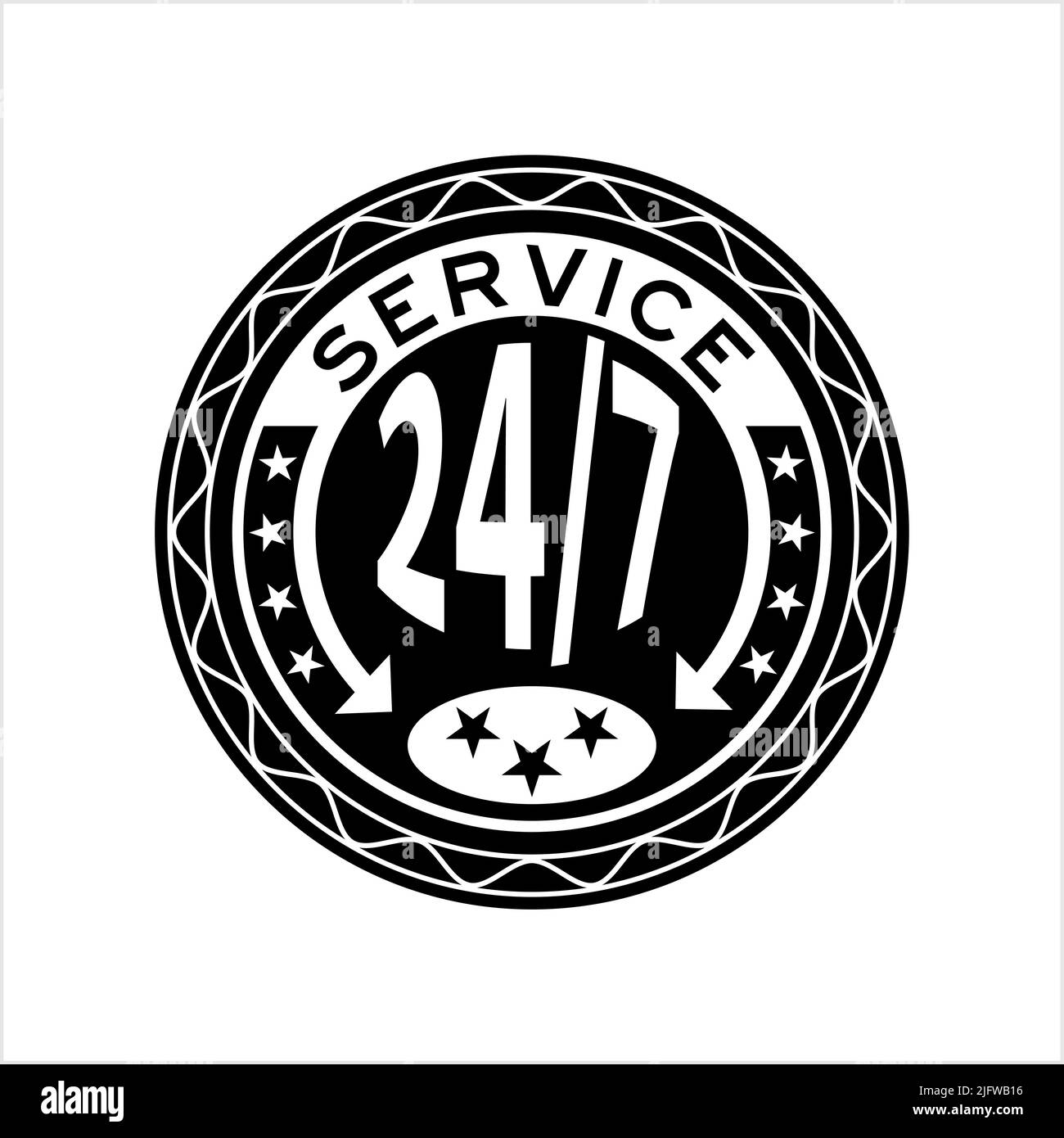 Service 24/7 Icon Vector Art Illustration Stock Vector Image & Art - Alamy