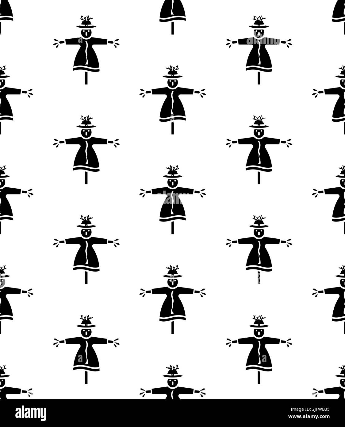 Scarecrow Icon Seamless Pattern, Mannequin, Decoy Shape Of A Human To ...