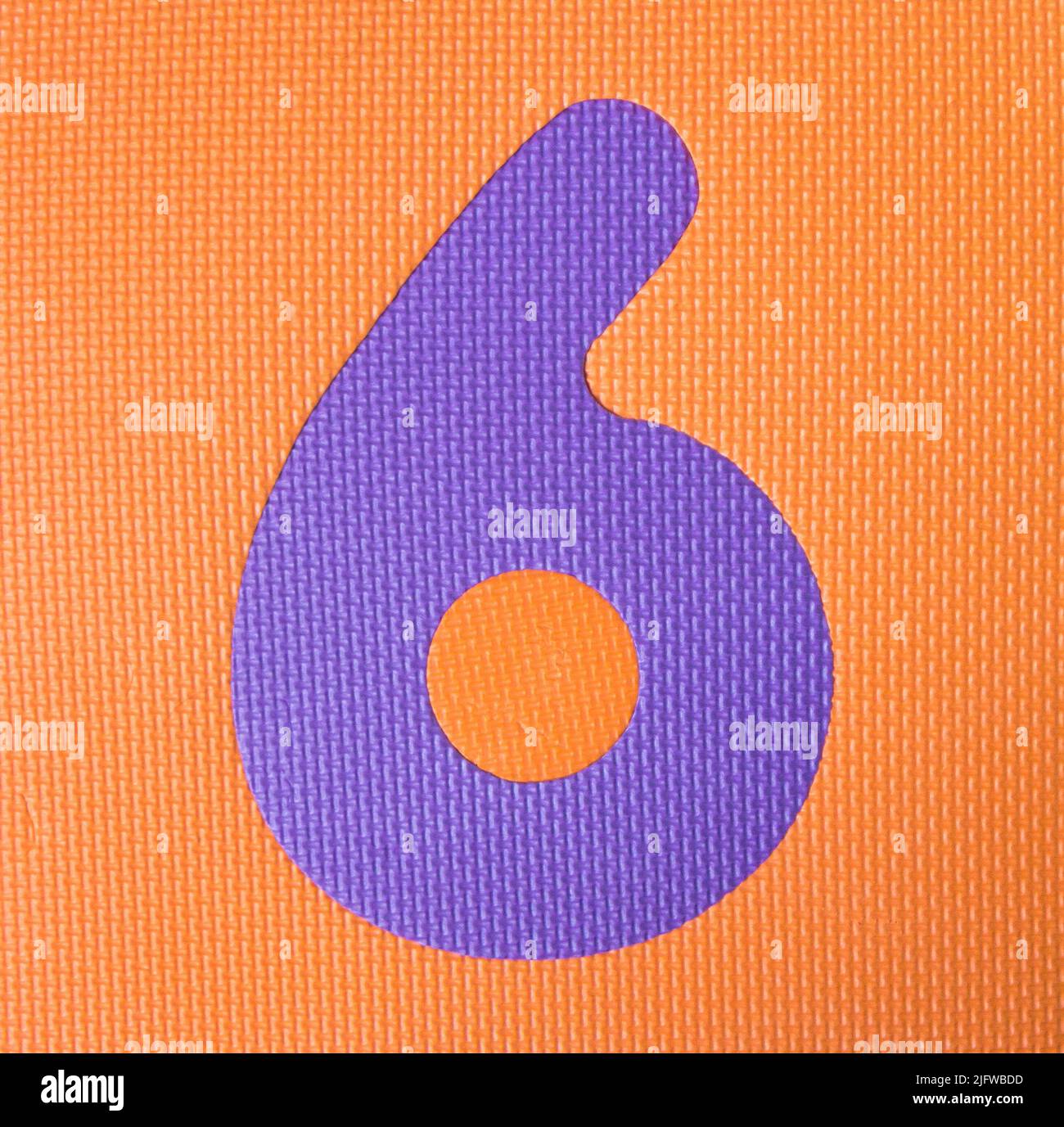 Colourful number foam puzzle mat for children. Number six Stock Photo ...